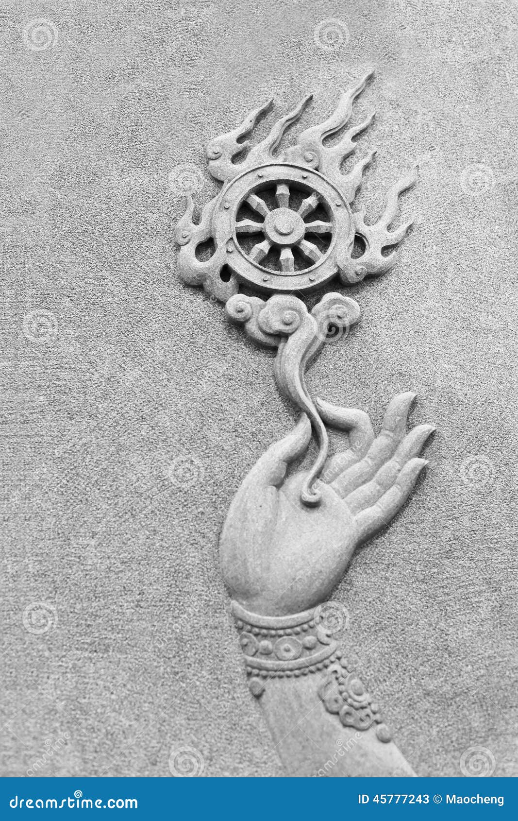 Buddhism wheel stock image. Image of reliefs, wheel, hand - 45777243