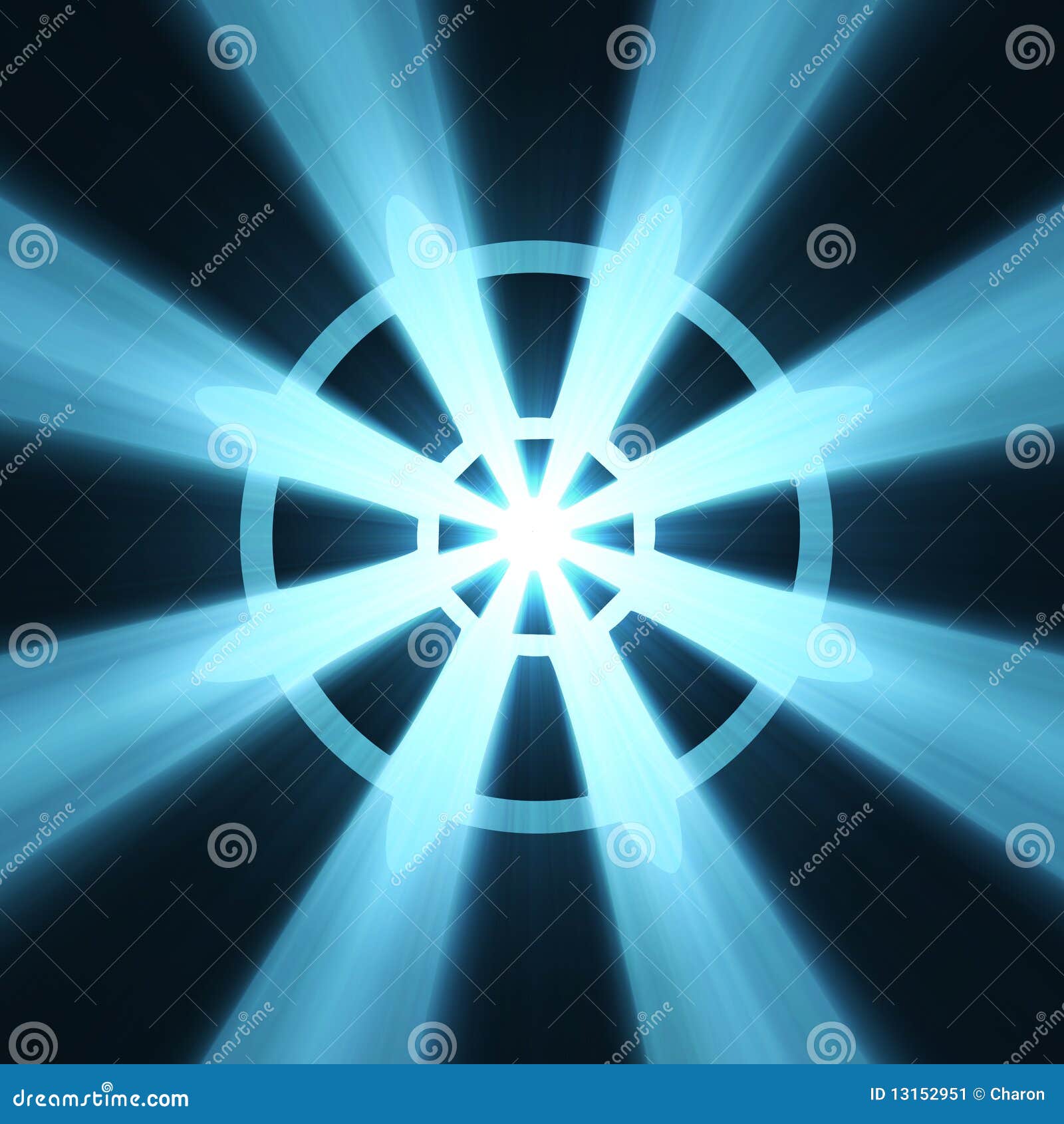 Buddhism Wheel Symbol Light Flare Stock Illustration - Illustration of ...