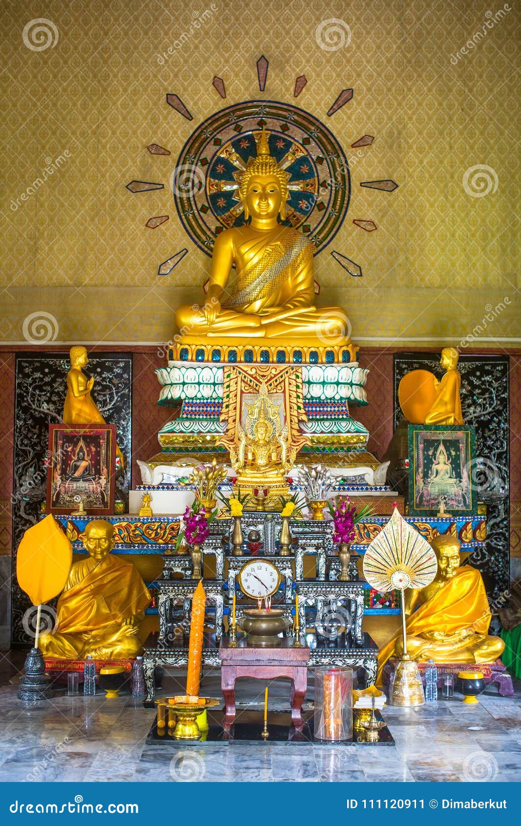 Buddhist Altar in the Monastery. Religion. Stock Image - Image of ...