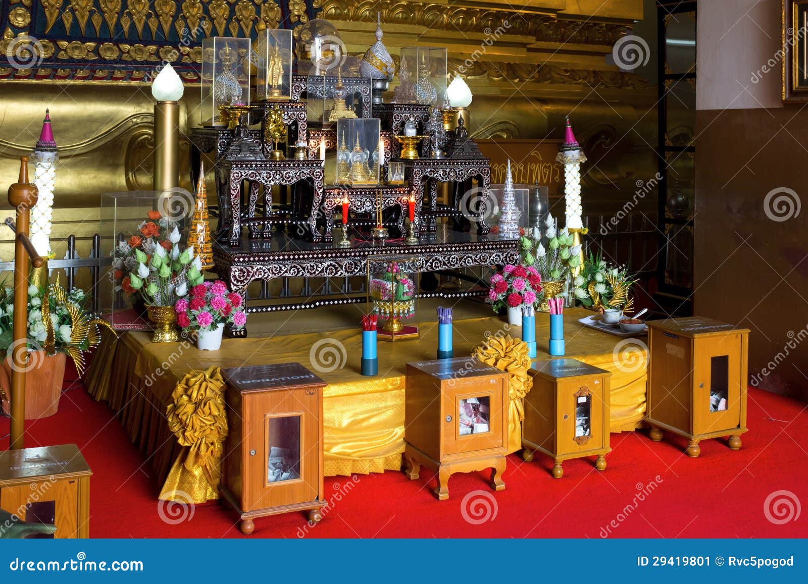 Buddhist Altar in the Temple Stock Image - Image of attraction, buddha ...