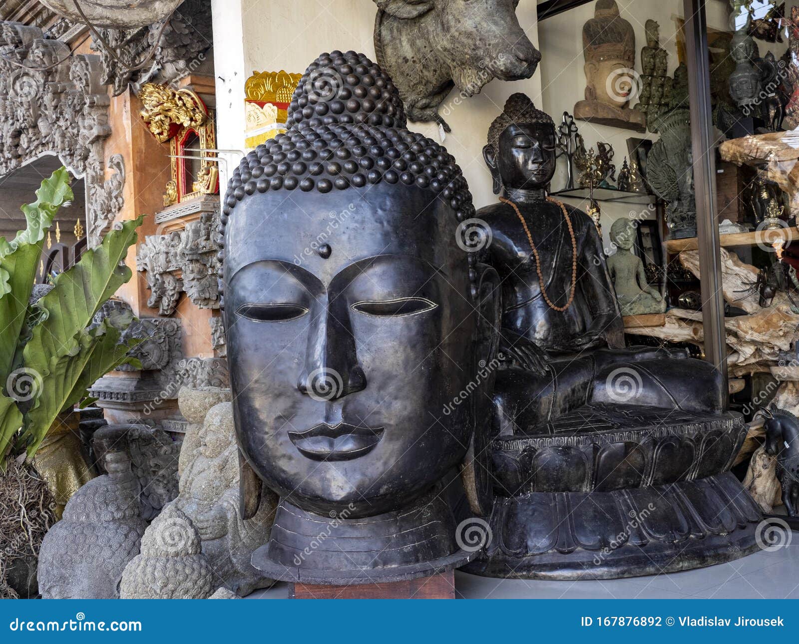 Buddhist Artifacts for Tourists, Ubud, Bali, Indonesia Stock Photo ...