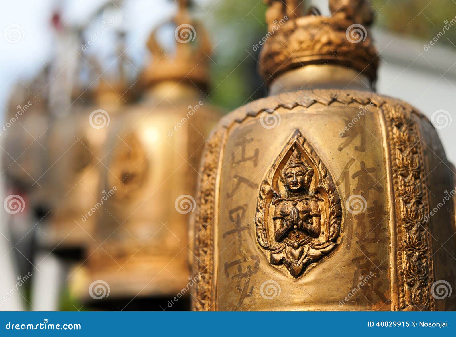Buddhist bells hanging stock image. Image of large, meditating - 40829915