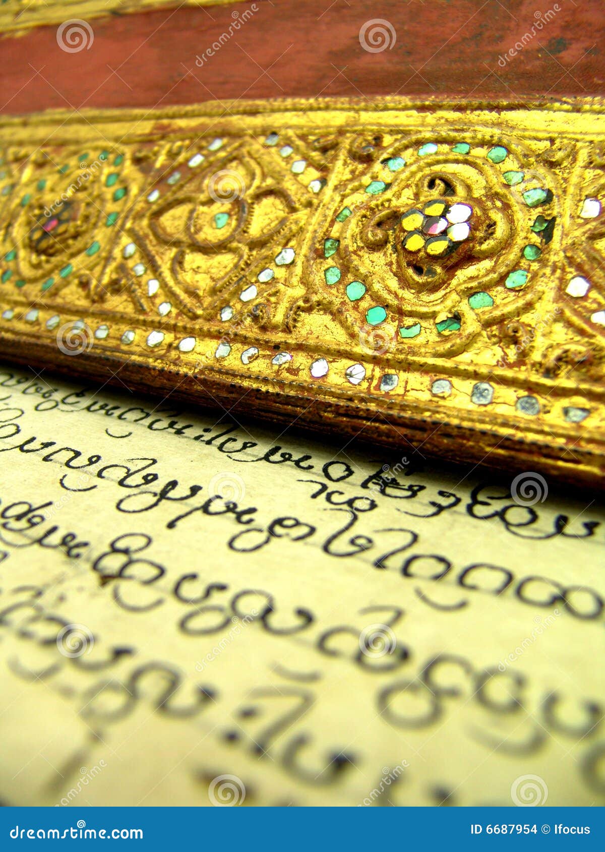 Old Buddhist scripture stock photo. Image of prophecy - 6687954