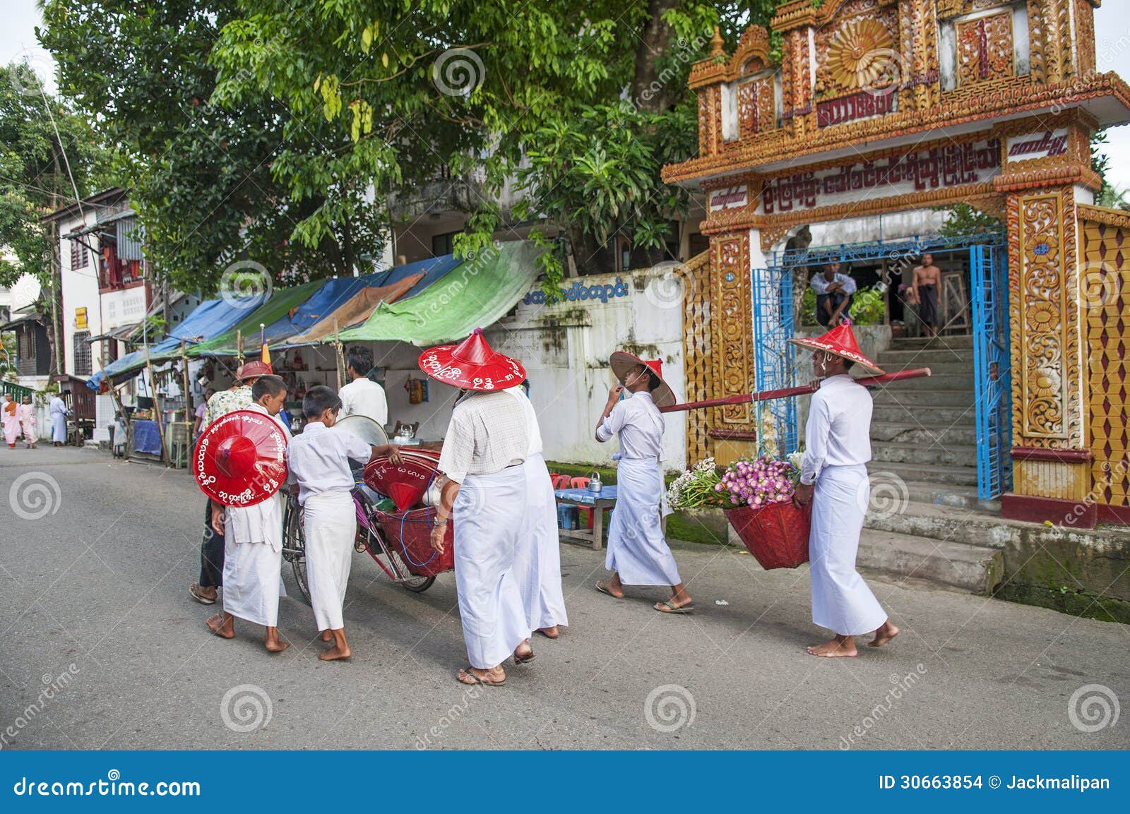 Buddhist Ceremony in Yangon Myanmar Editorial Stock Image - Image of ...