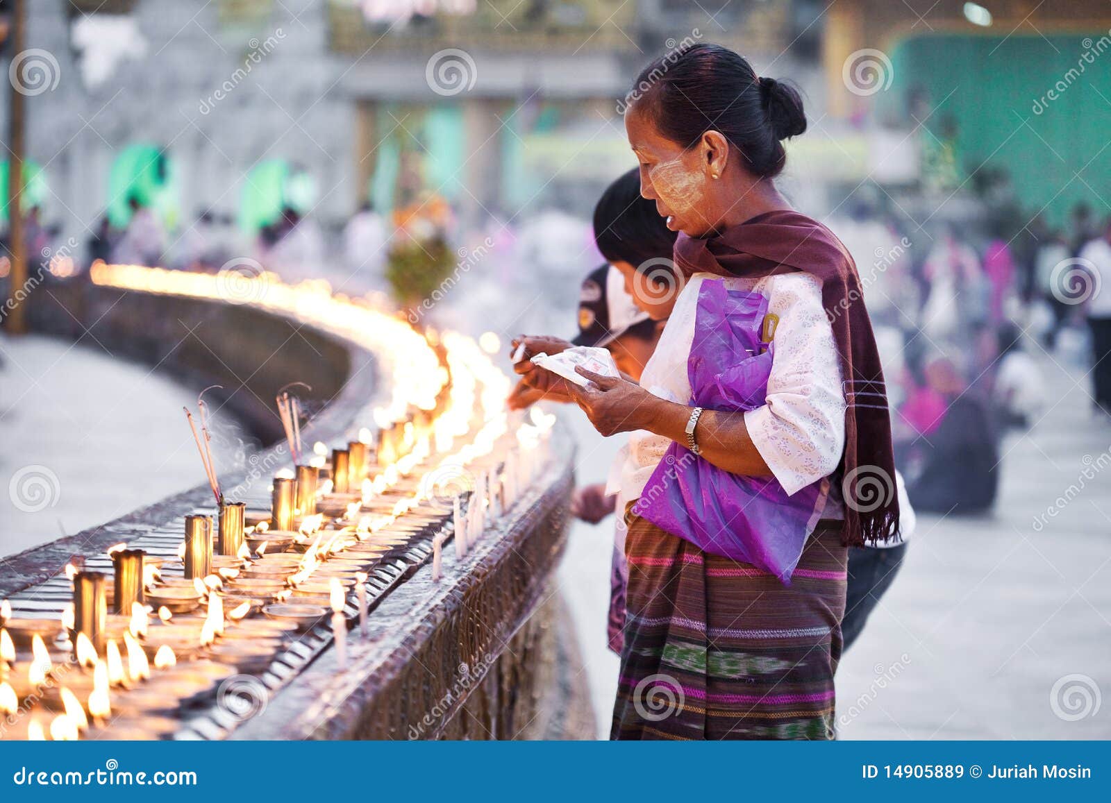Buddhist Devotees Lighting Candles Editorial Stock Image - Image of ...