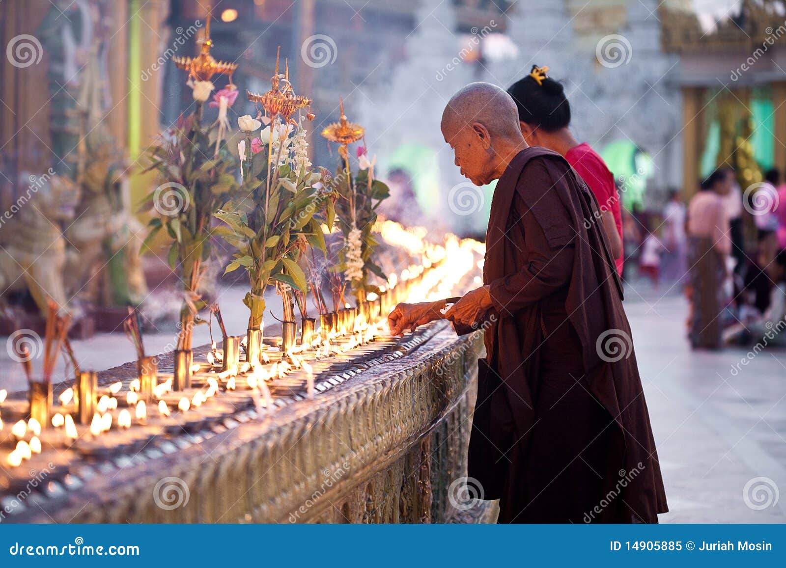 Buddhist Devotees Lighting Candles at the Full Moo Editorial Image ...