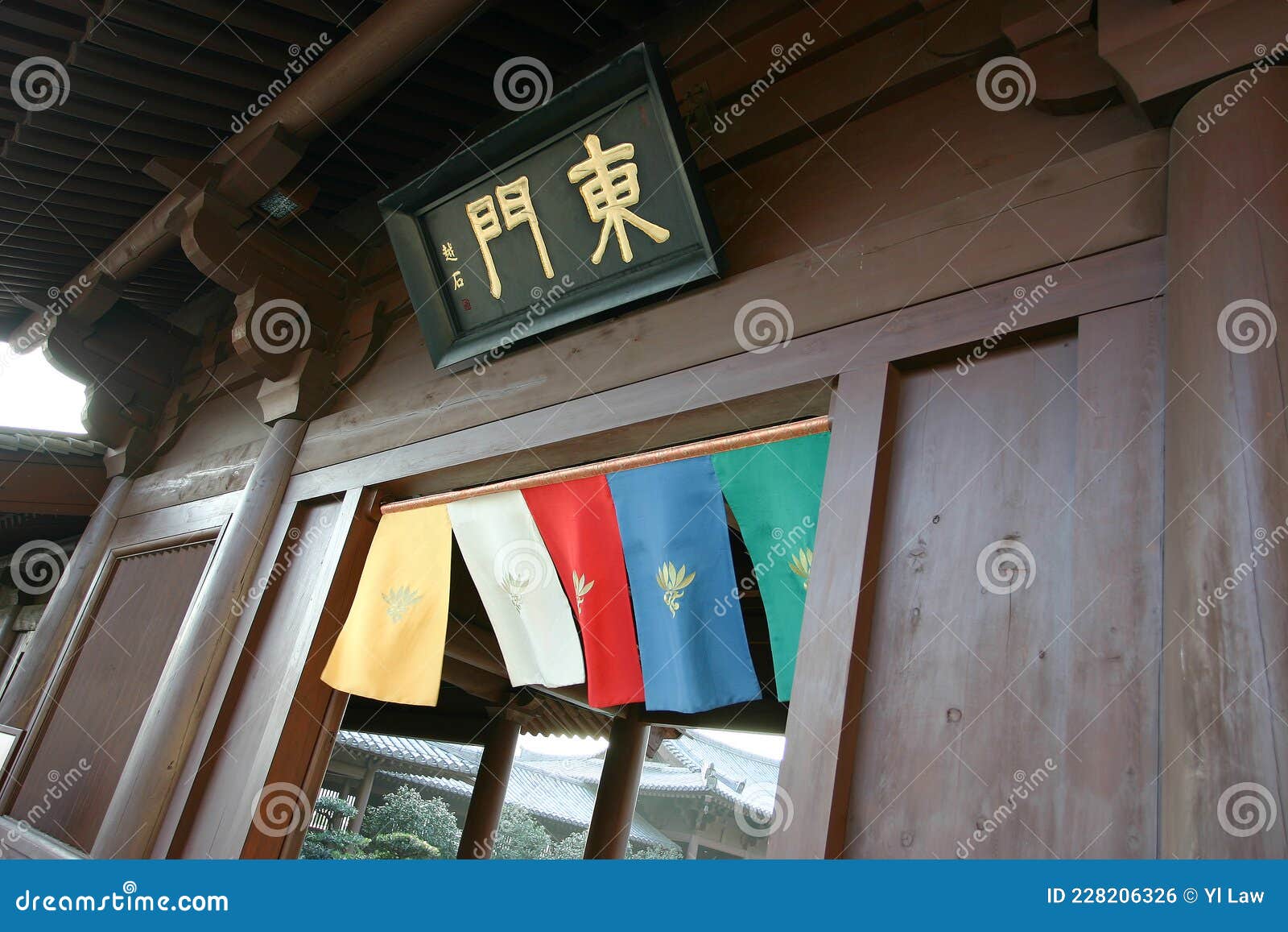 Buddhist Flag on the Door Frame at Temple 26 Dec 2004 Editorial Photo ...