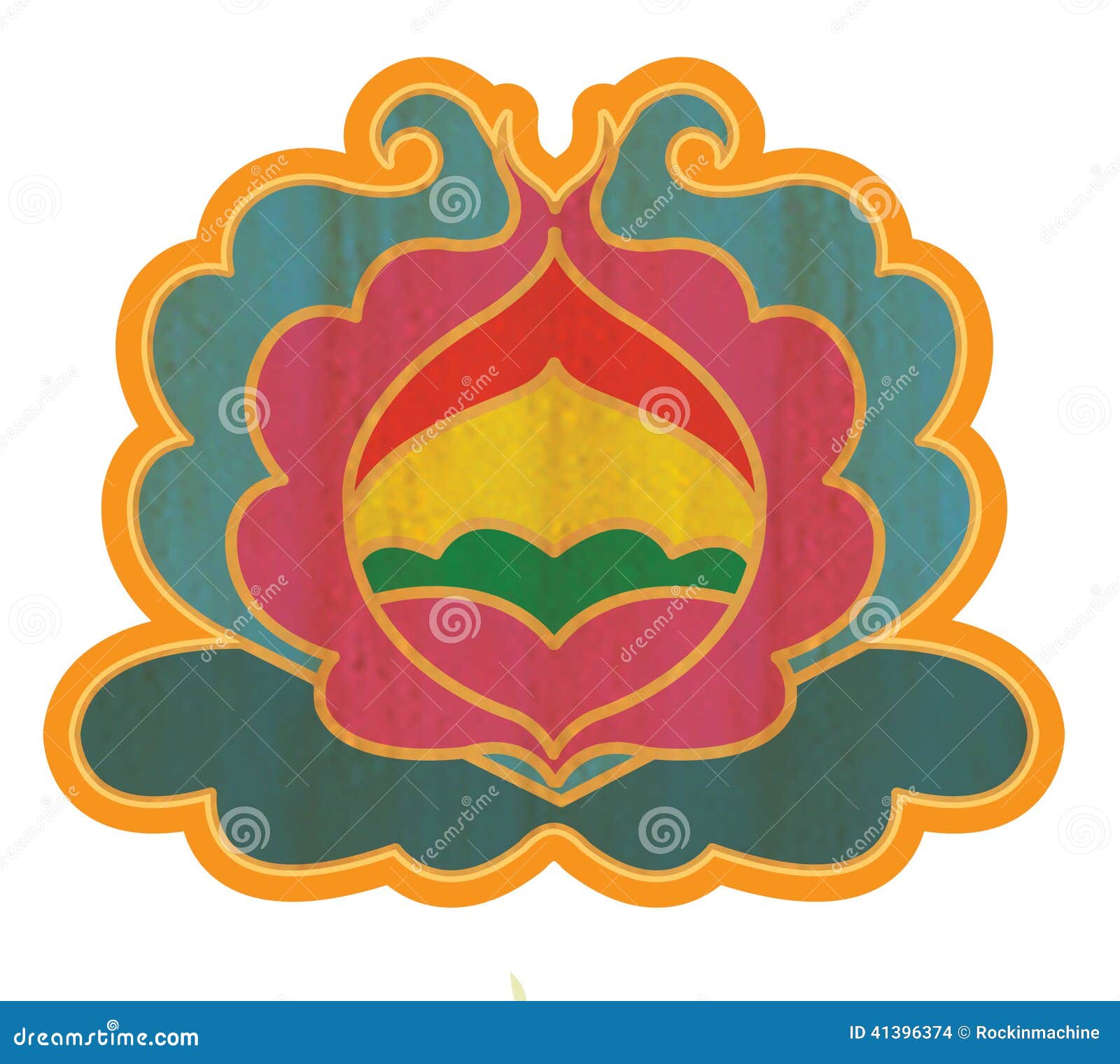 Buddhist Lotus Shape Ornament Stock Illustration - Illustration of ...