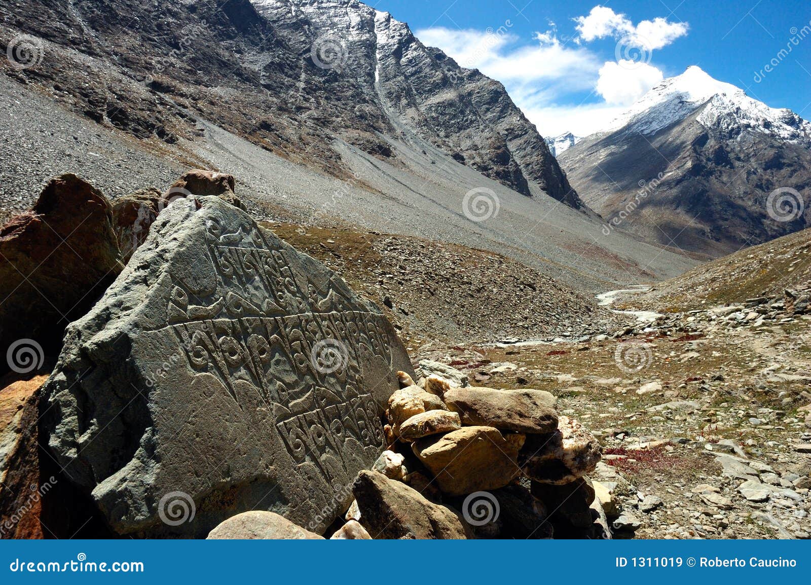 BUDDHIST MANI STONES stock image. Image of monument, trail - 1311019