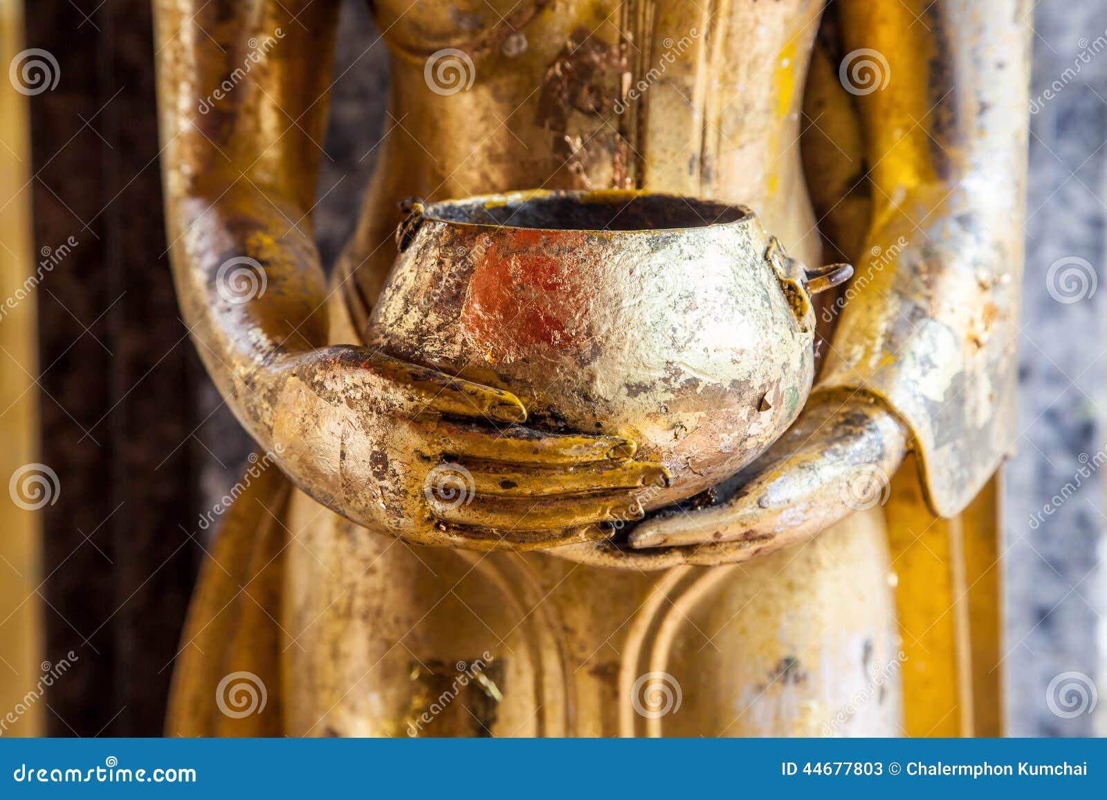 Buddhist Merit or Monk Bowl for Donation Food Stock Image - Image of ...
