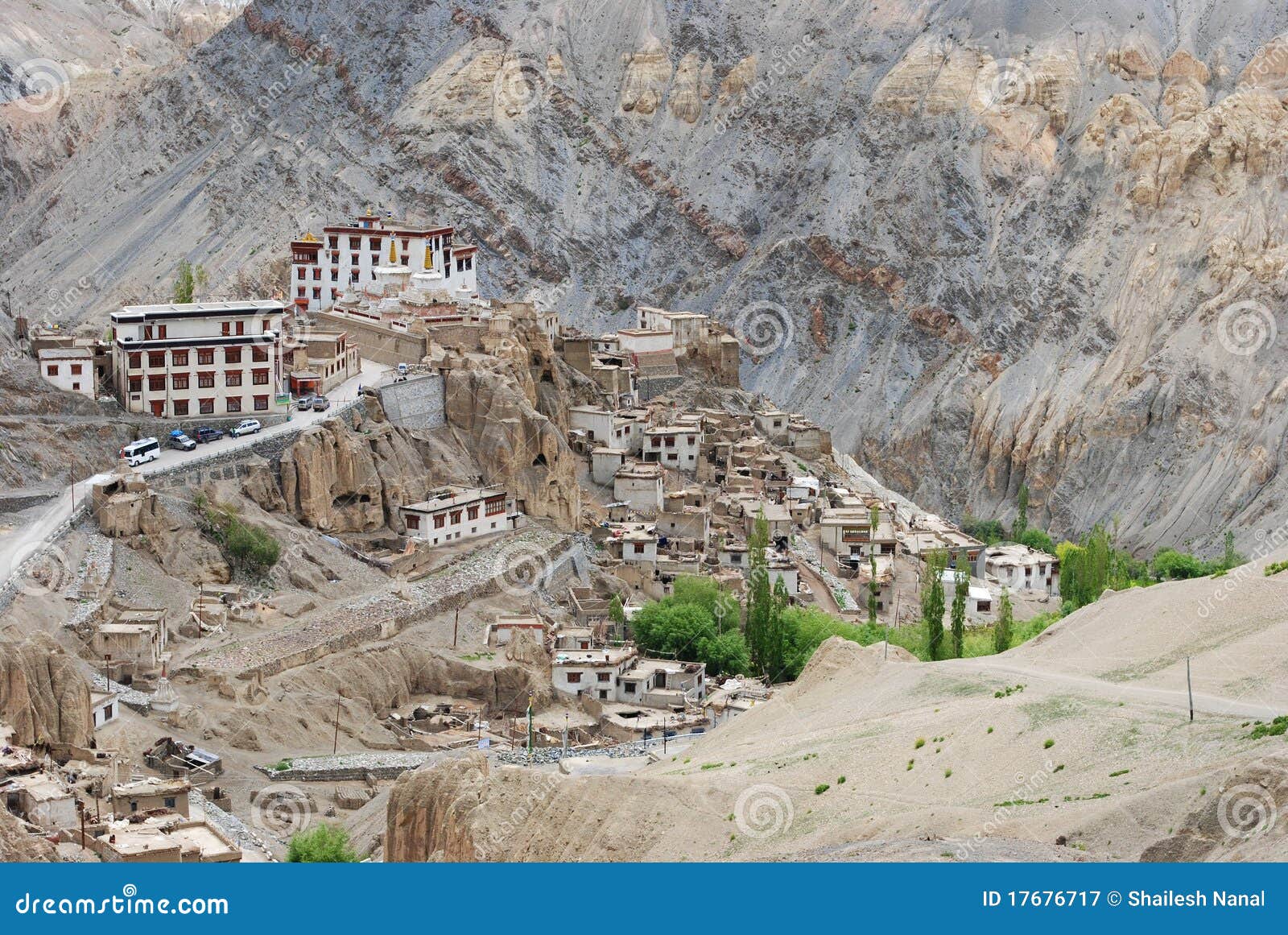 Buddhist Monasteries in Ladakh Valley Stock Image - Image of houses ...