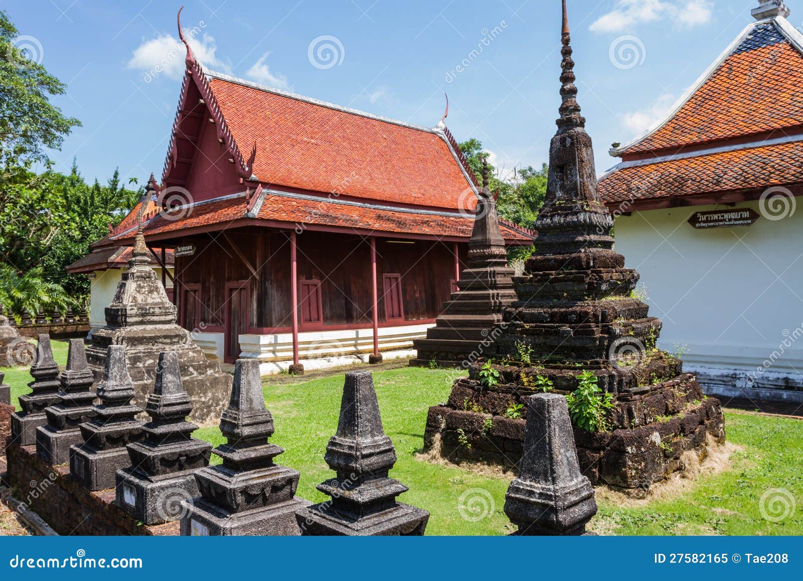 Buddhist Monastery at Buppharam Temple Stock Image - Image of carving ...