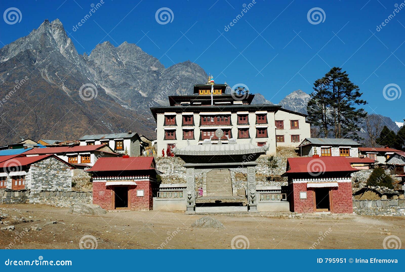 Buddhist Monastery in Himalaya Stock Image - Image of mountain ...
