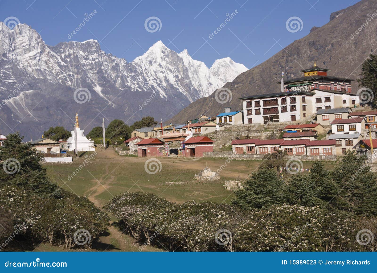 Buddhist Monastery in the Himalayas Stock Image - Image of monastery ...