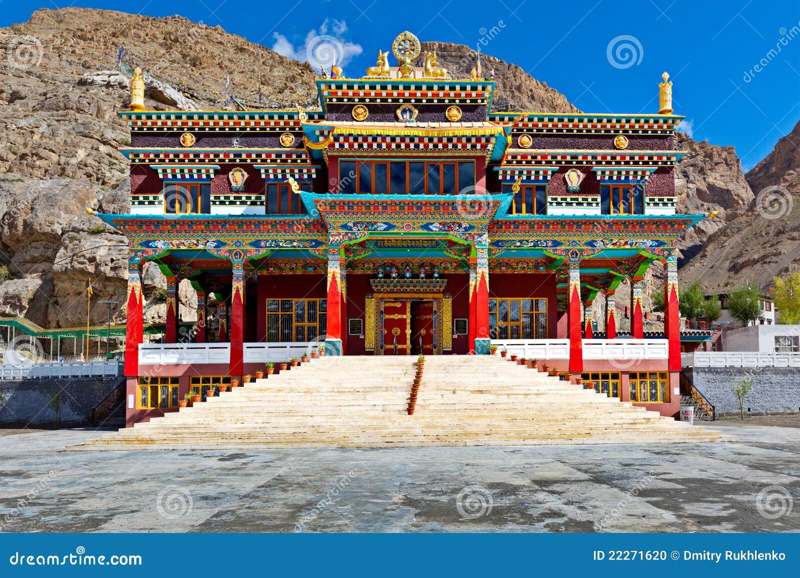 Buddhist Monastery in Kaza, Spiti Valley Stock Photo - Image of valley ...