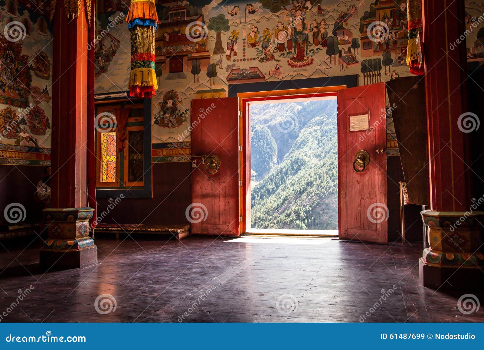 Buddhist Monastery in the Middle of the Mountain Stock Image - Image of ...