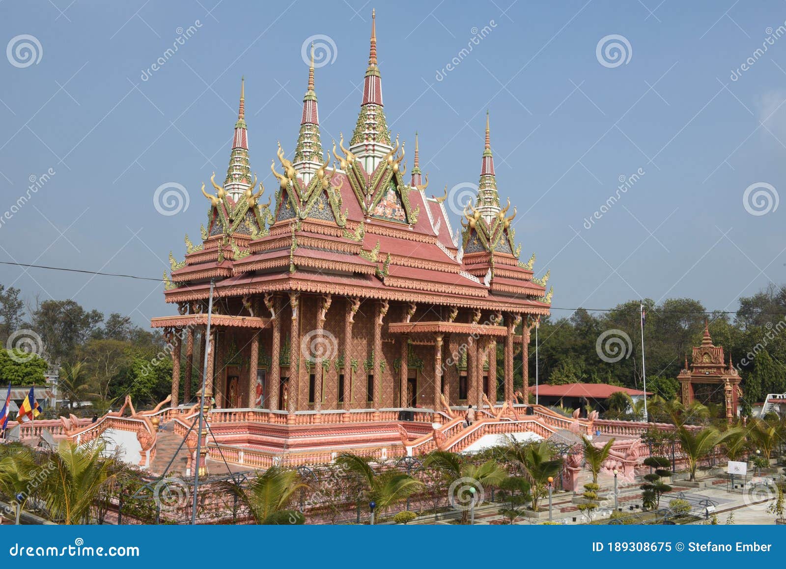 Buddhist Monastery at the Monastic Zone of Lumbini on Nepal Stock Image ...