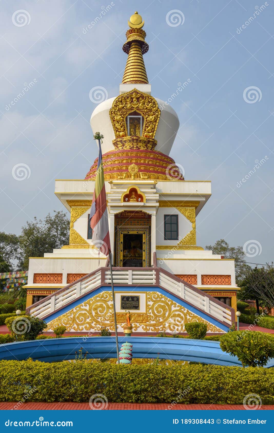 Buddhist Monastery at the Monastic Zone of Lumbini on Nepal Stock Image ...