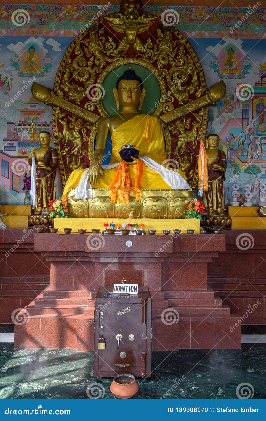 Buddhist Monastery at the Monastic Zone of Lumbini on Nepal Stock Photo ...