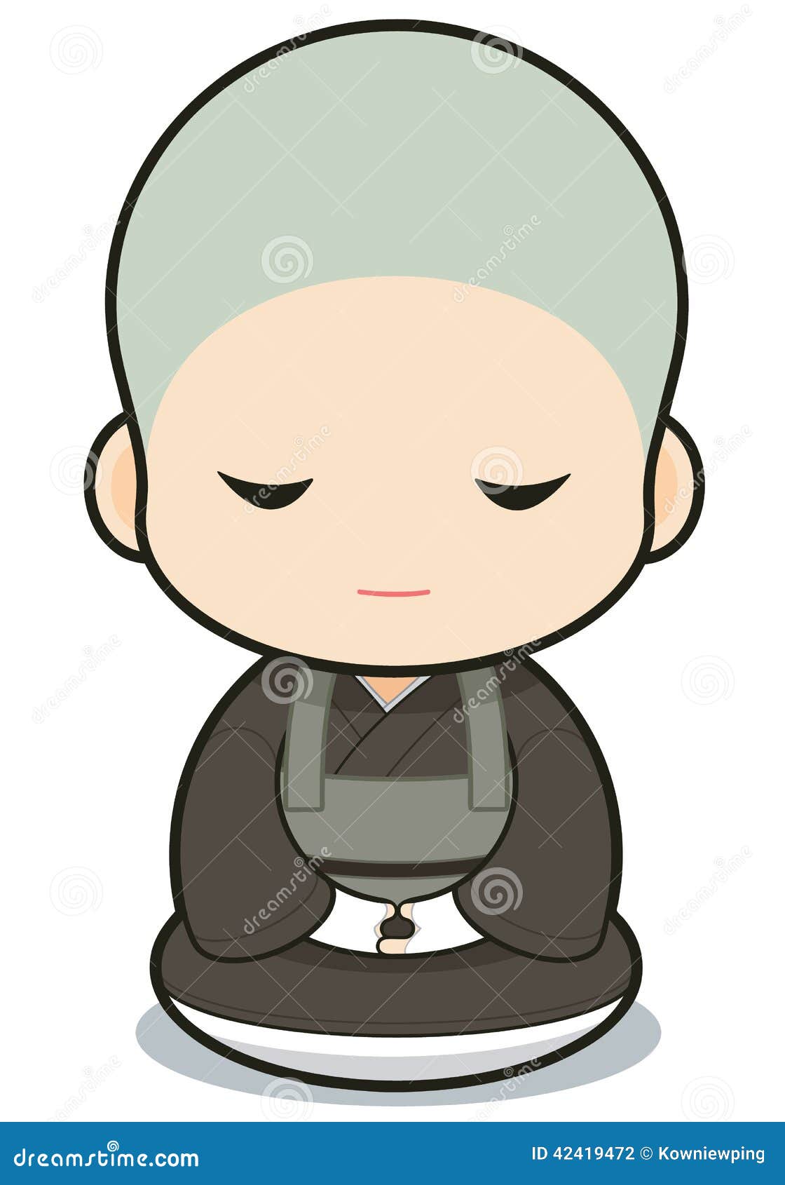 Buddhist Monasticism Landing Page Template. Buddhism Monk Sitting In ...