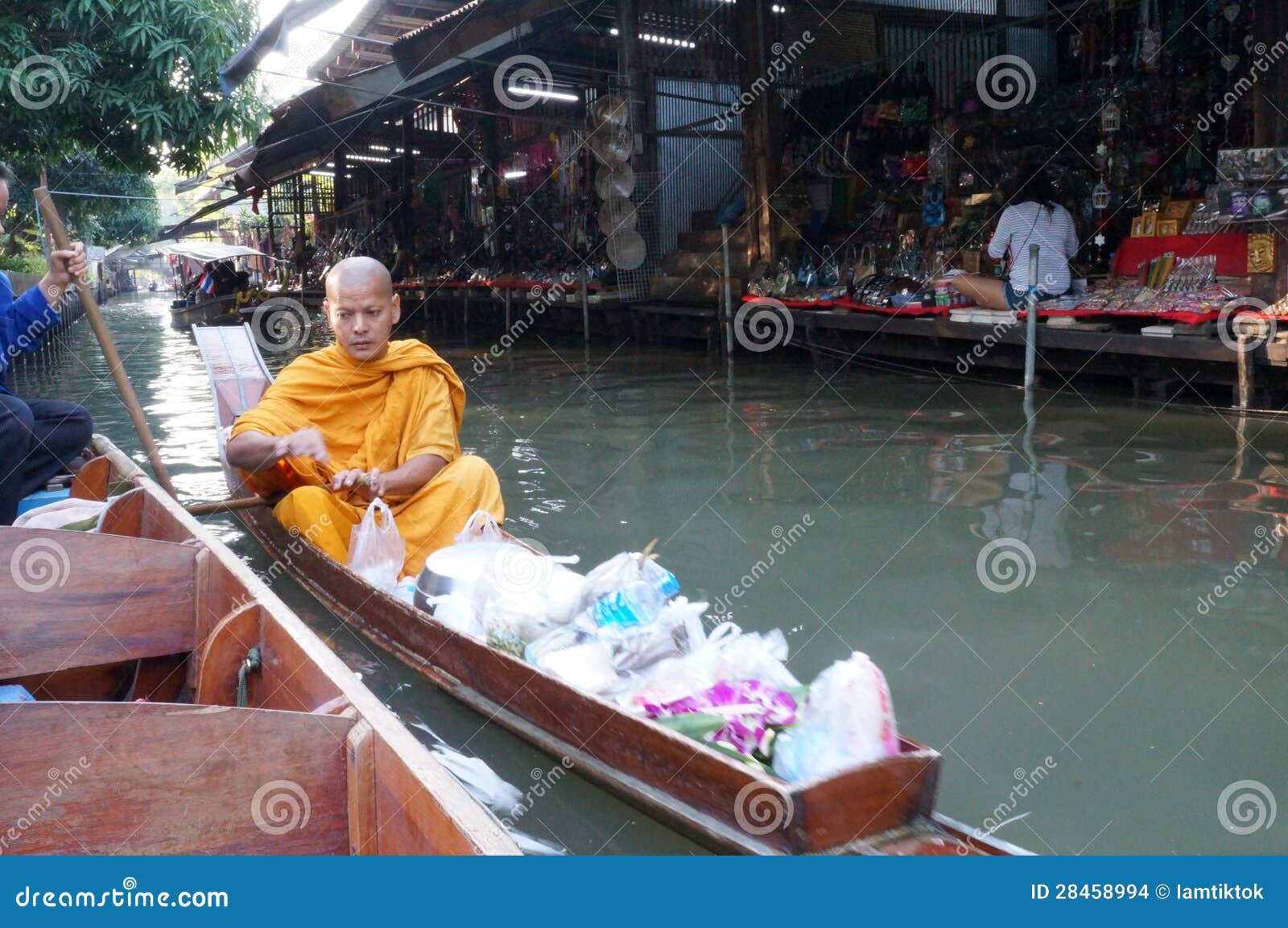 The Buddhist monk on boat editorial stock image. Image of buddhist ...