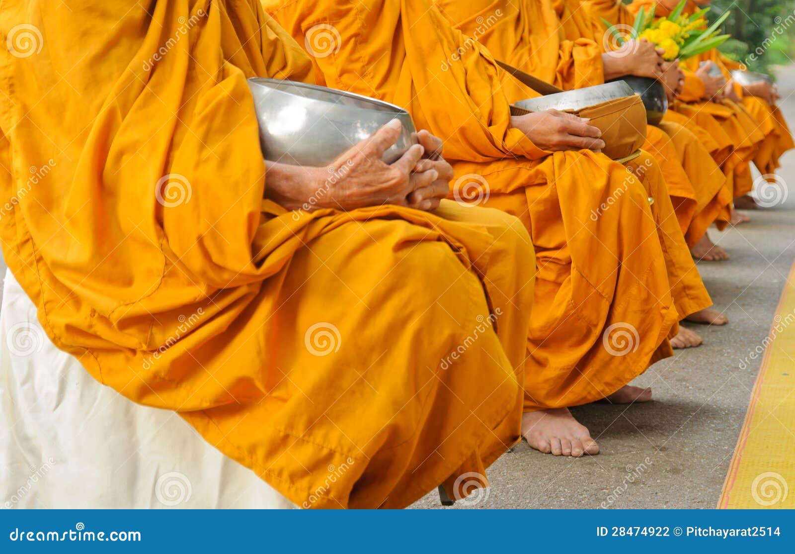 Buddhist monk hold bowl stock photo. Image of asian, ordained - 28474922