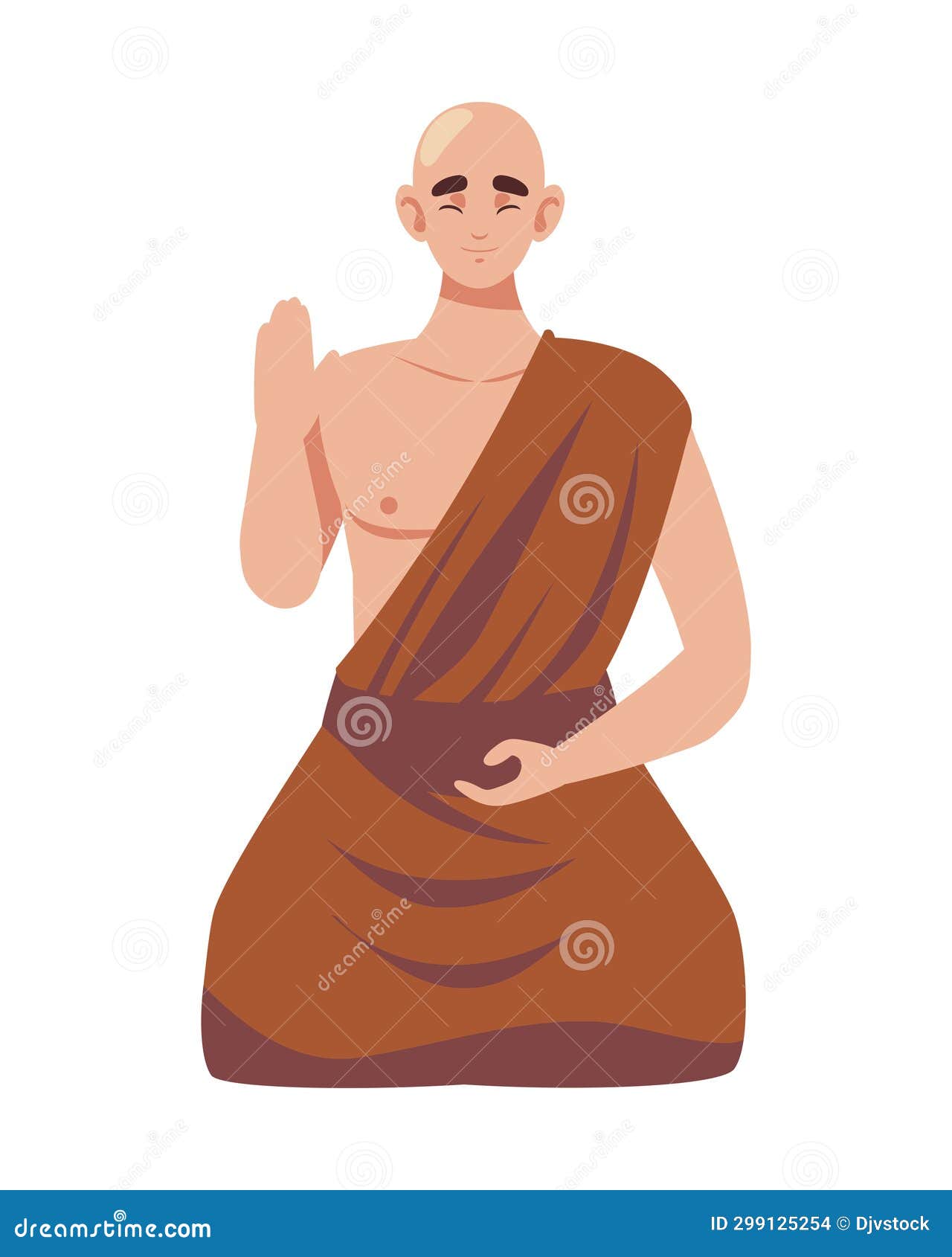 Buddhist monk isolated stock illustration. Illustration of isolation ...