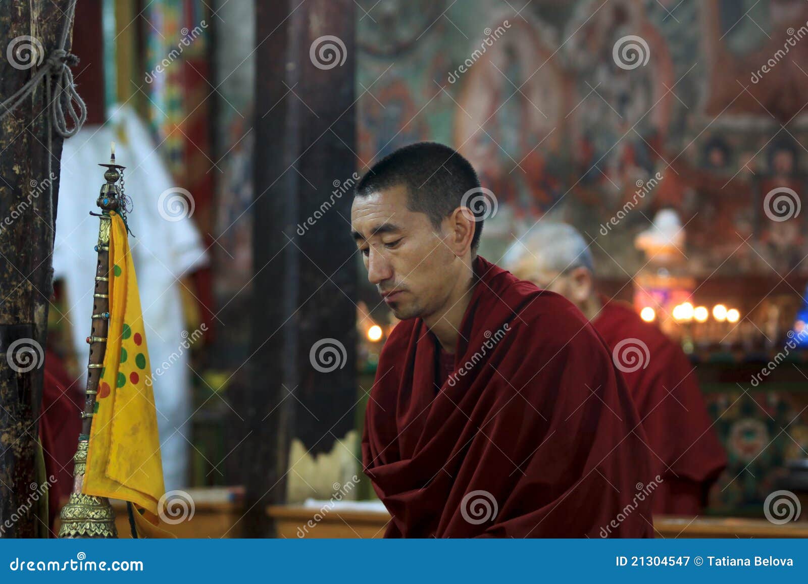 Buddhist monk in monastery editorial photography. Image of ethnic ...