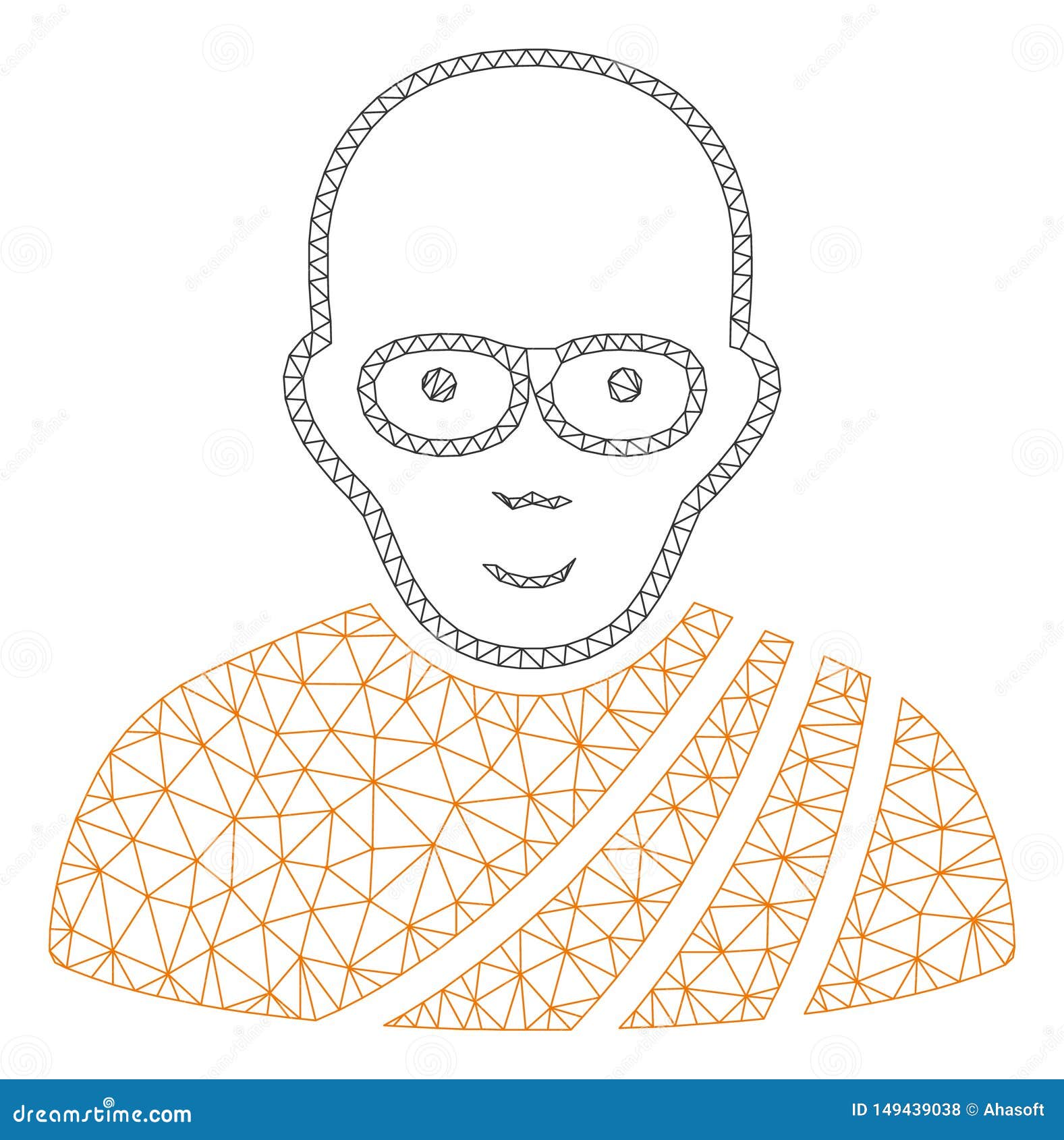 Buddhist Monk Polygonal Frame Vector Mesh Illustration Stock Vector ...