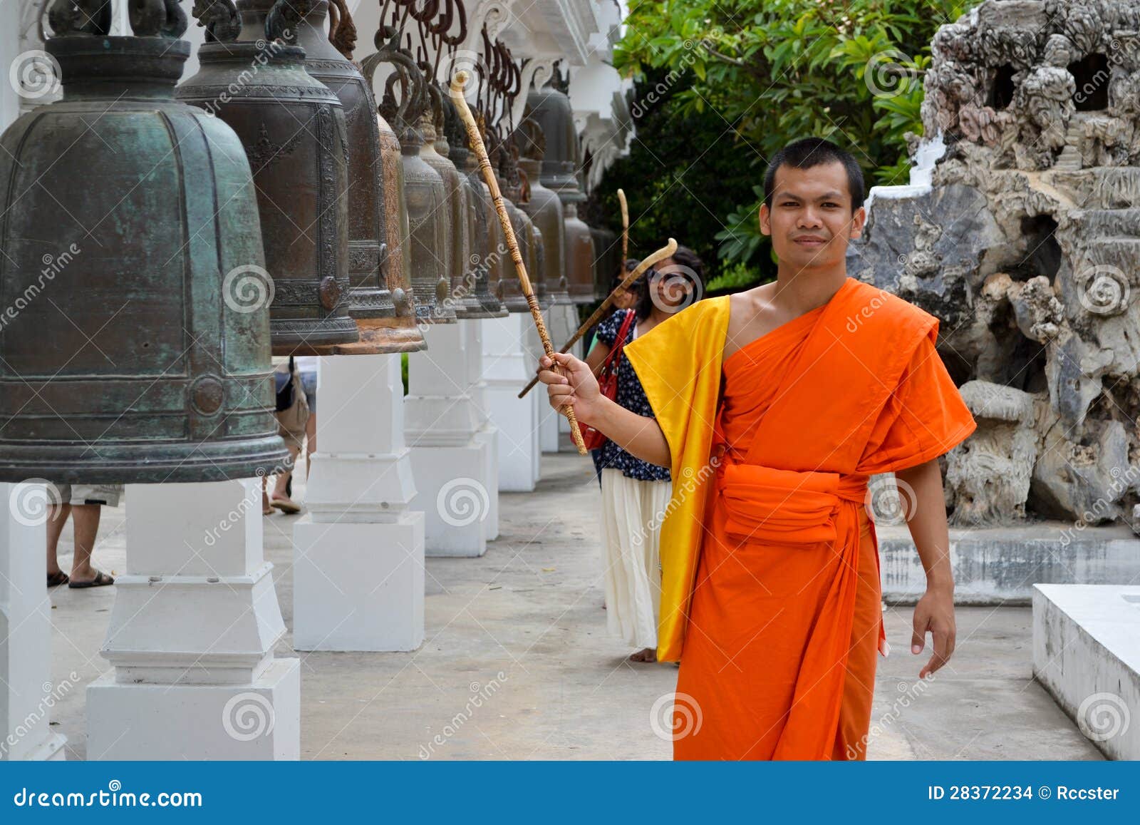 Buddhist Monk Ringing Bells Editorial Stock Image - Image of stick ...