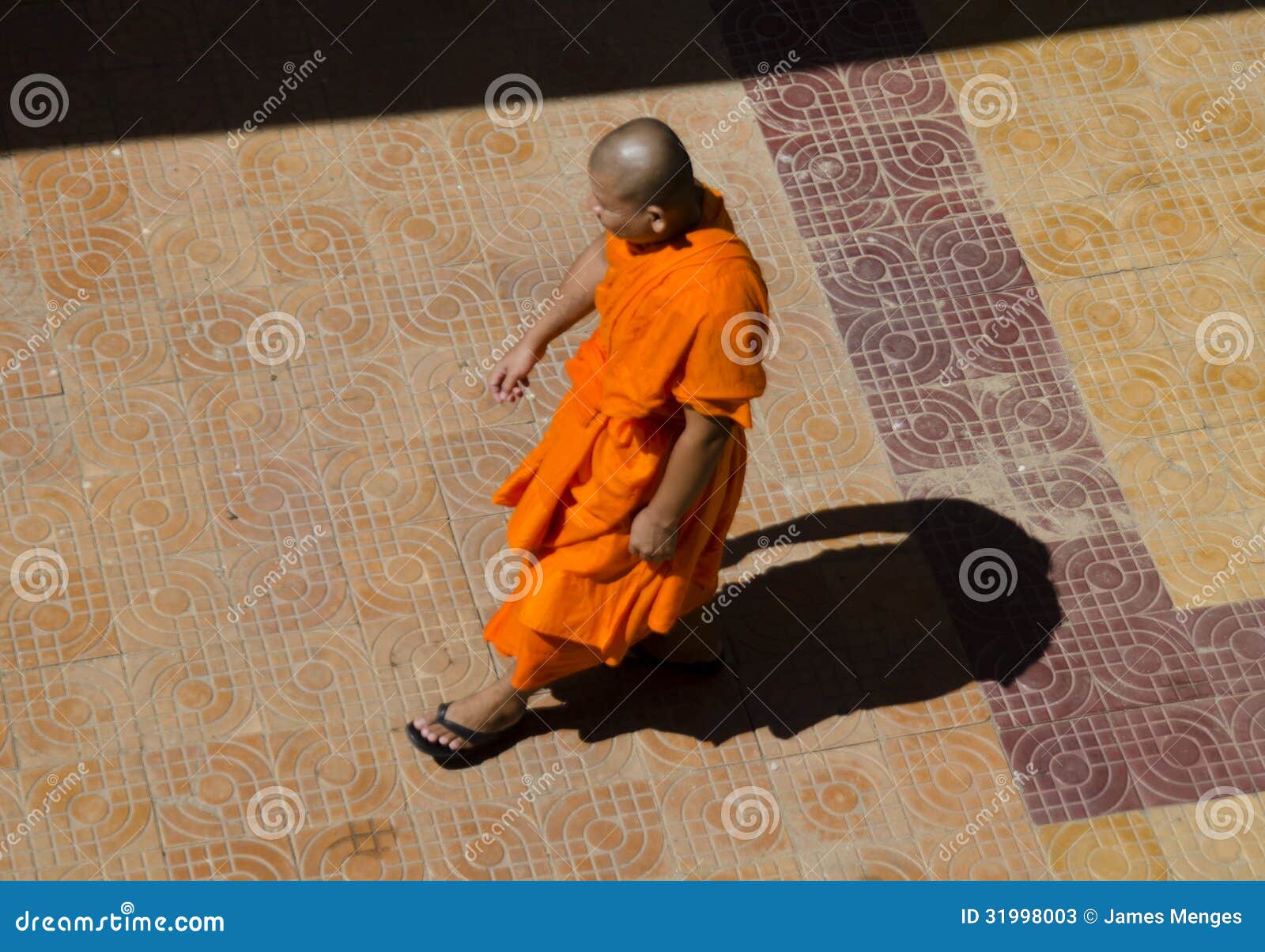 Buddhist Monk and shadow editorial stock photo. Image of cambodia ...