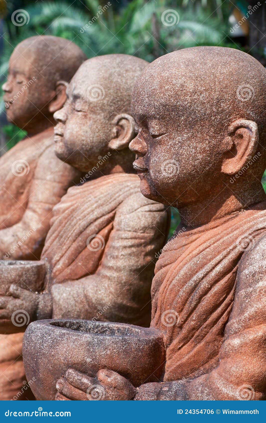 Buddhist Monk statue. stock photo. Image of craft, scene - 24354706