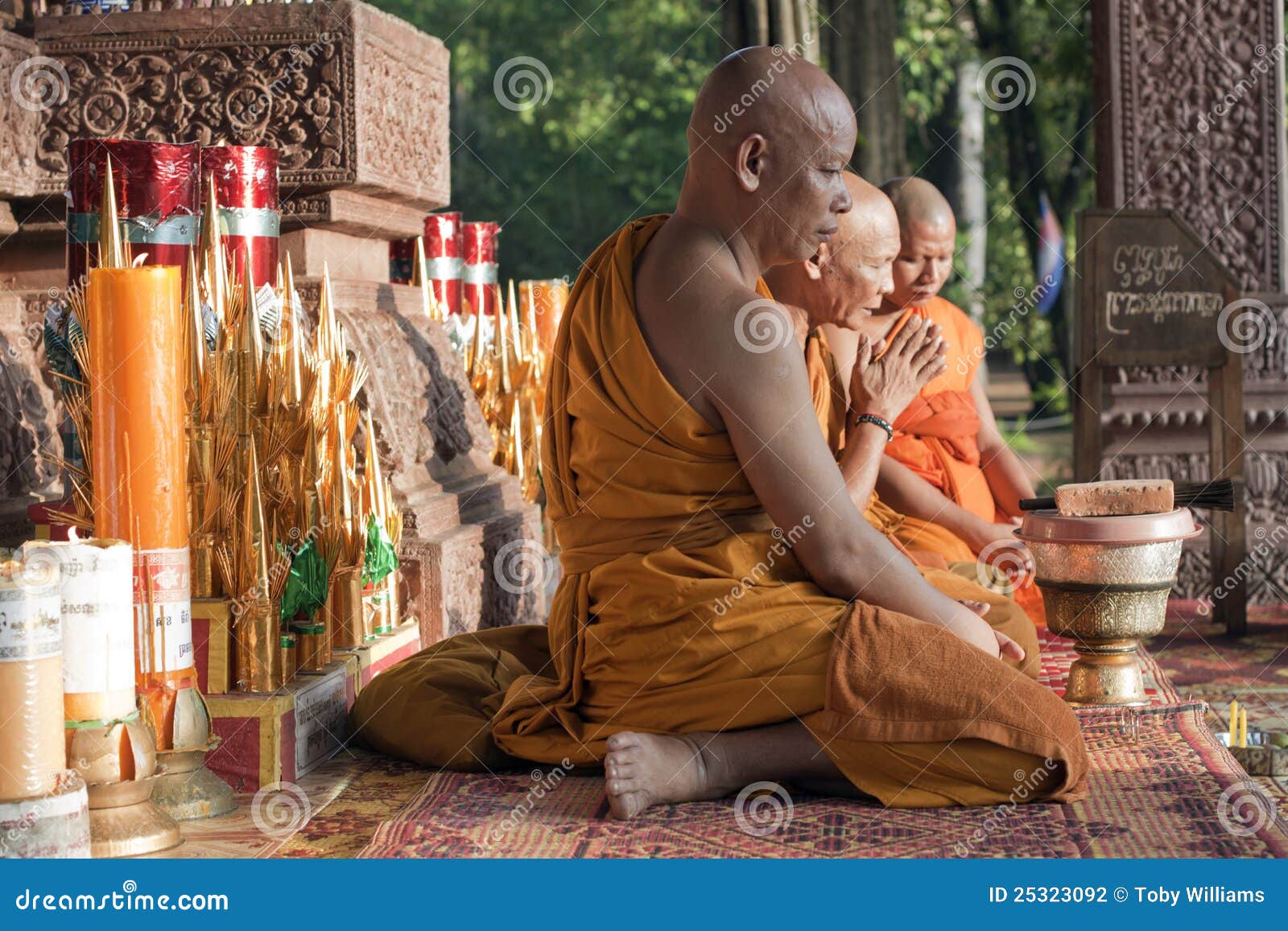 Buddhist Monks With Prayer Drums Editorial Image | CartoonDealer.com ...