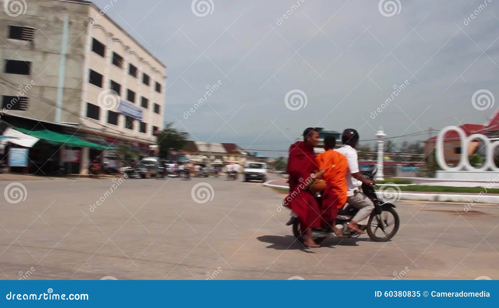 Buddhist Monks Speed Away on Motorcycle Stock Video - Video of monks ...