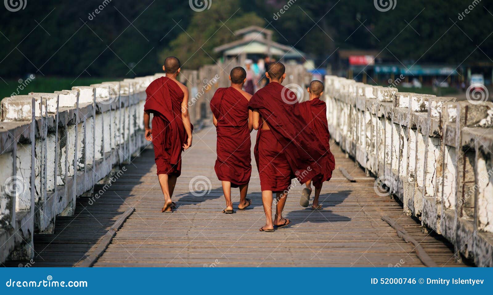 Buddhist monks stock photo. Image of bridge, heritage - 52000746