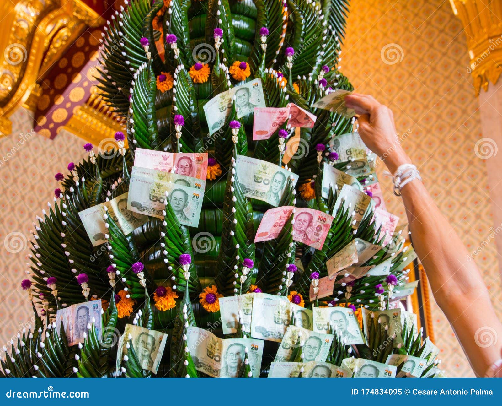 Buddhist Offer in Thai Temple Stock Image - Image of annual, donations ...