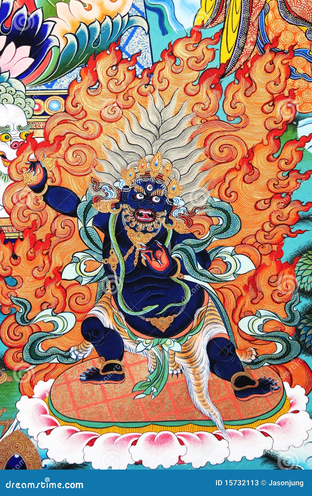 Buddhist painting artwork stock image. Image of evil - 15732113