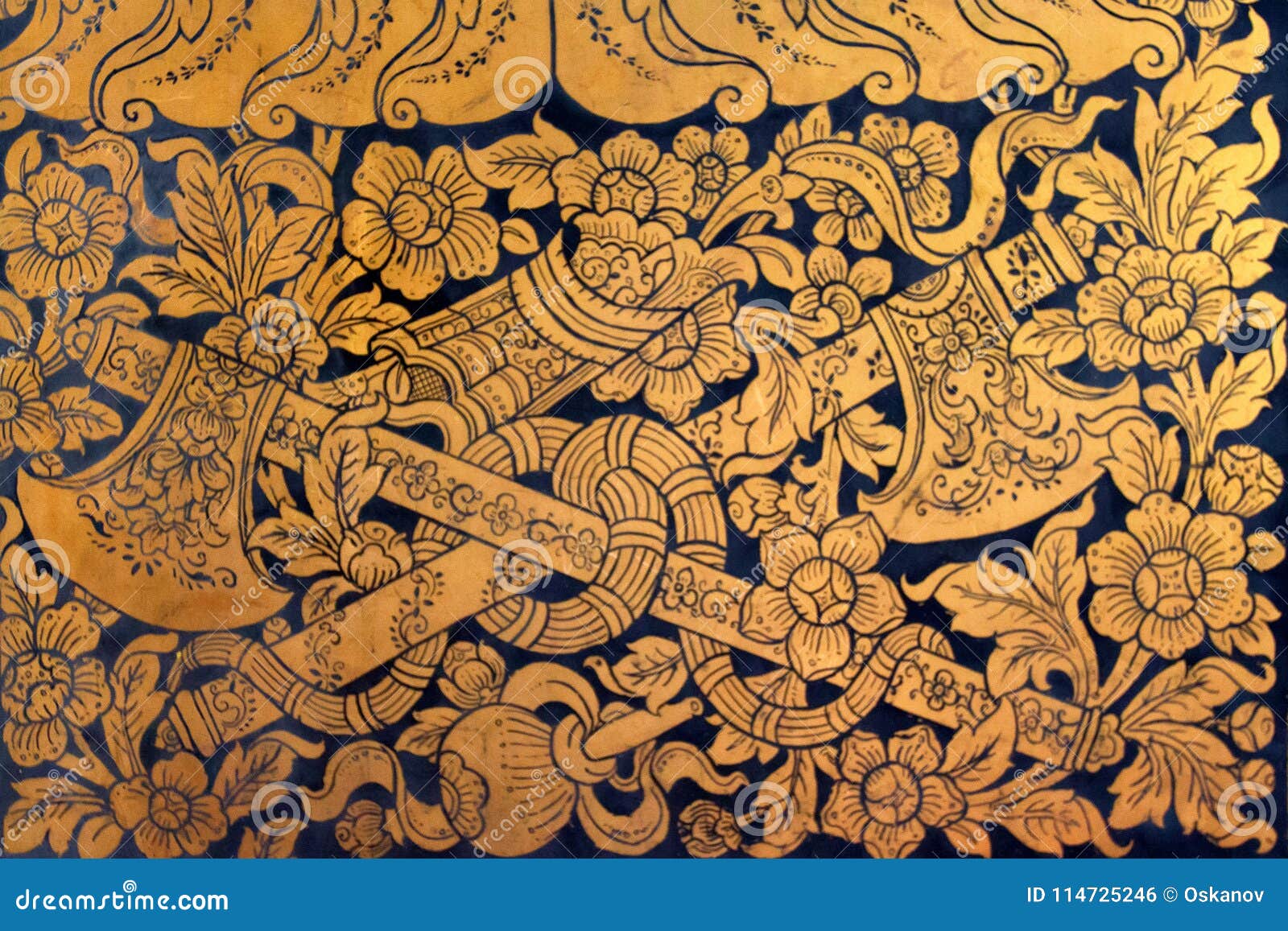 Buddhist Pattern on Temple`s Wall in Bangkok Editorial Photo - Image of ...