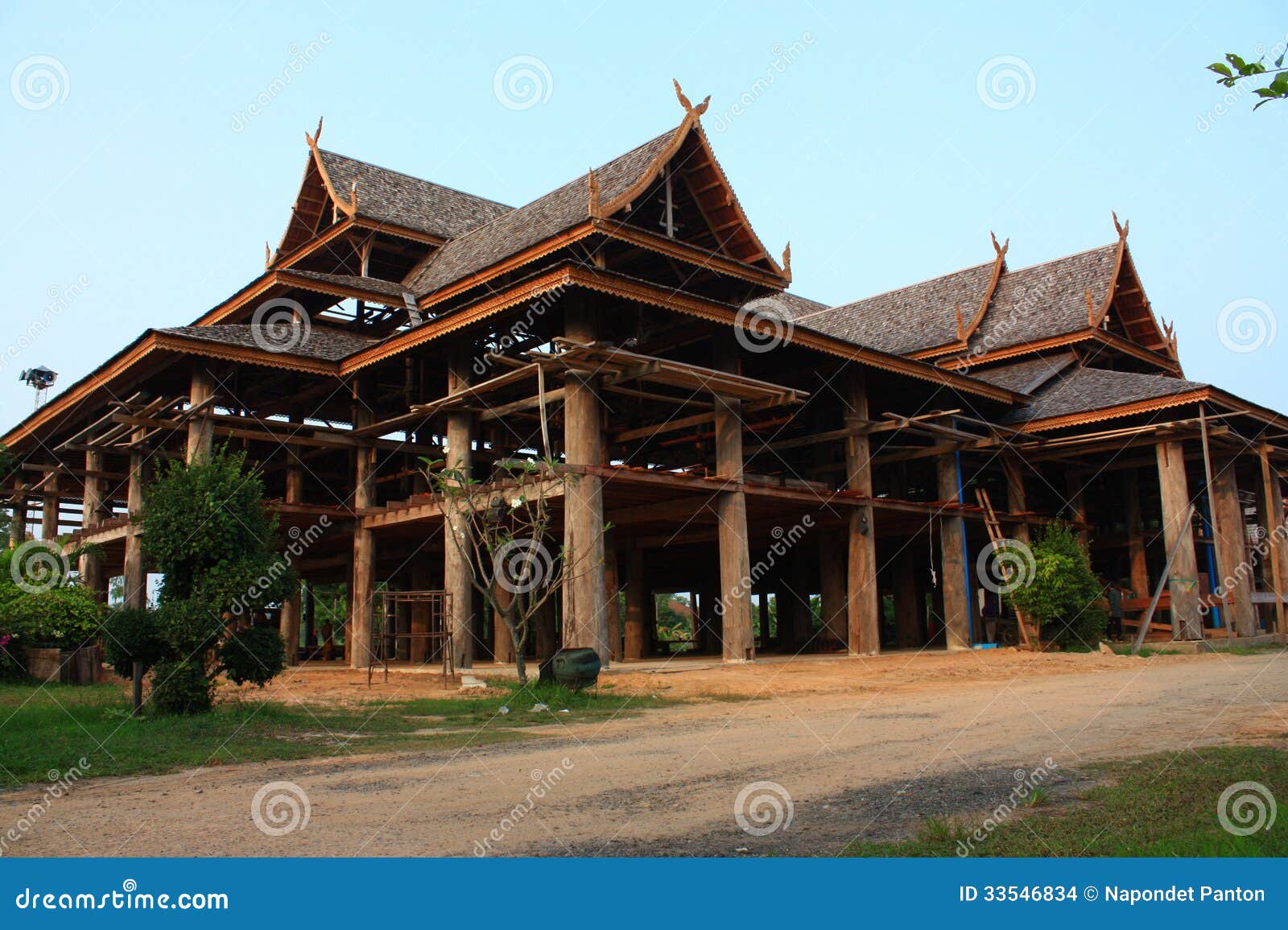 Buddhist Pavilion stock photo. Image of wood, meditate - 33546834
