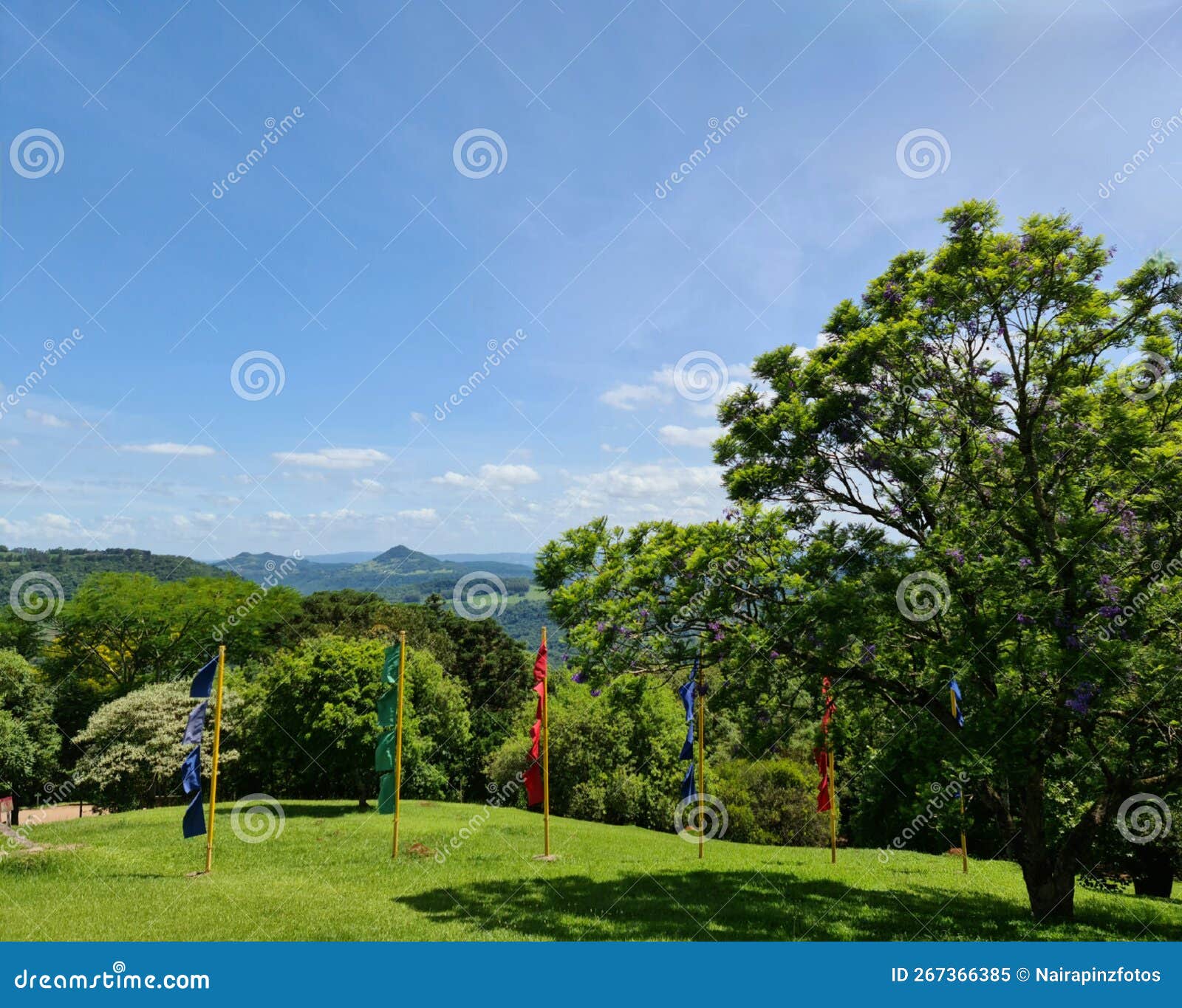 Buddhist Prayer Flags in Beautiful Landscape in the Mountains Stock ...