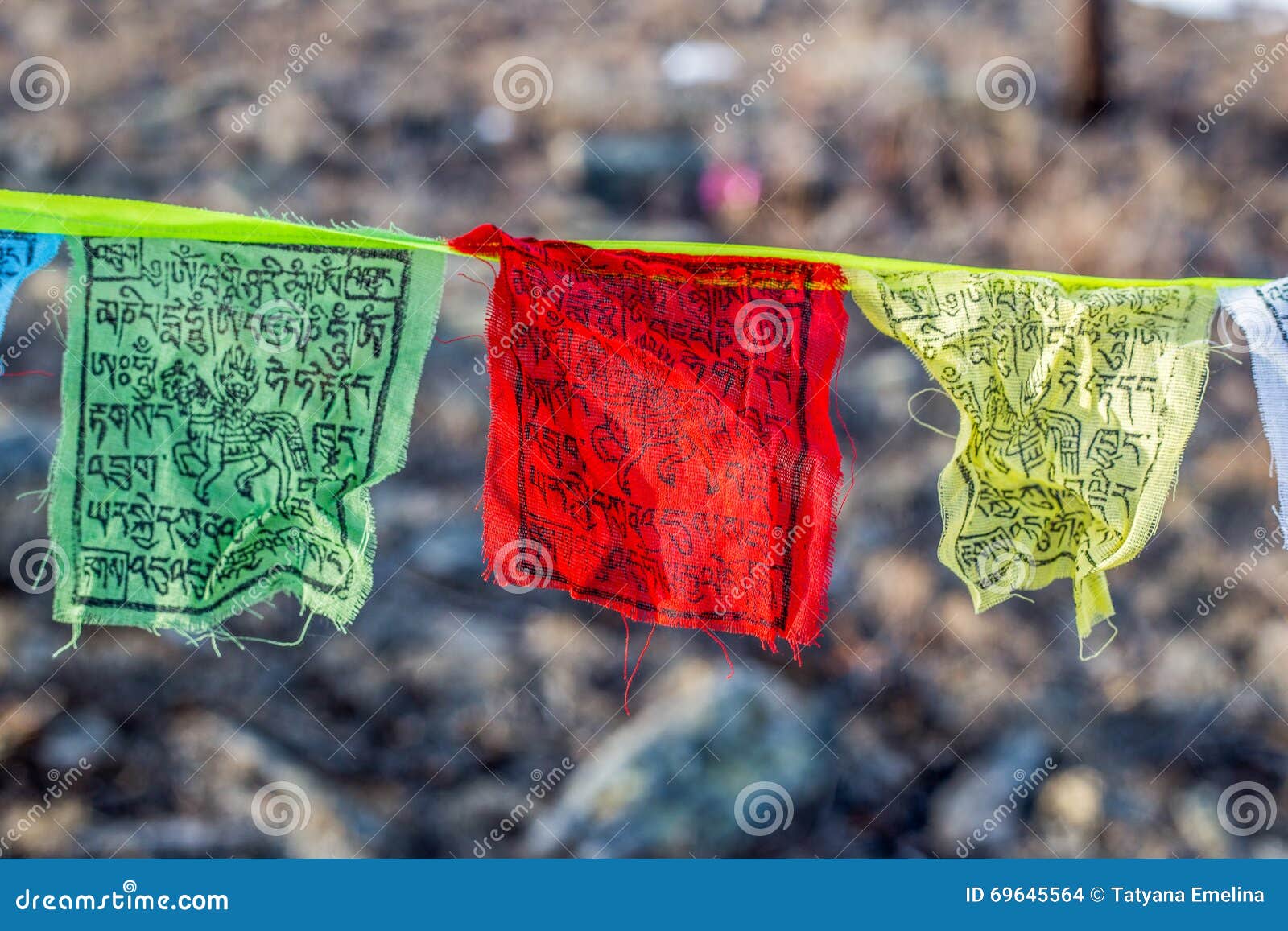 Buddhist Prayer Flags. Close-up Stock Photo - Image of flag, monastery ...