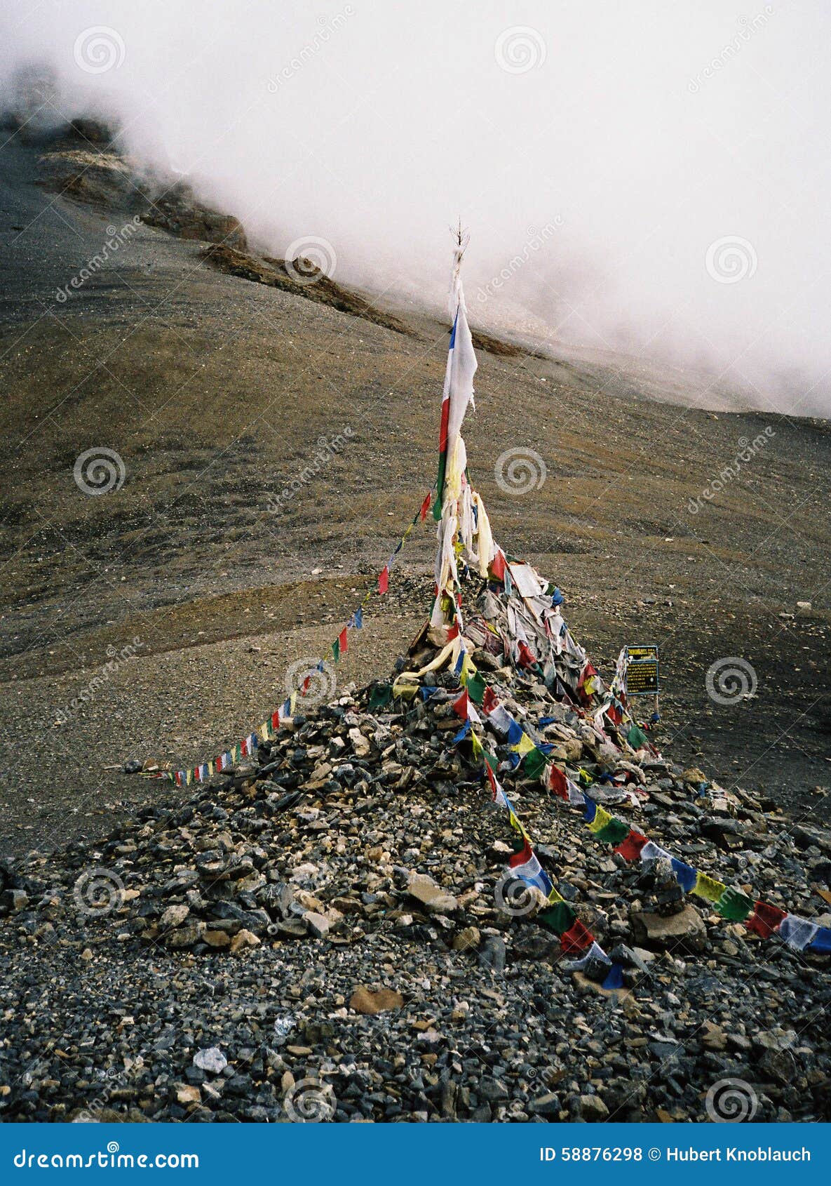 Buddhist Prayer Flags in Himalayas Stock Photo - Image of montain ...