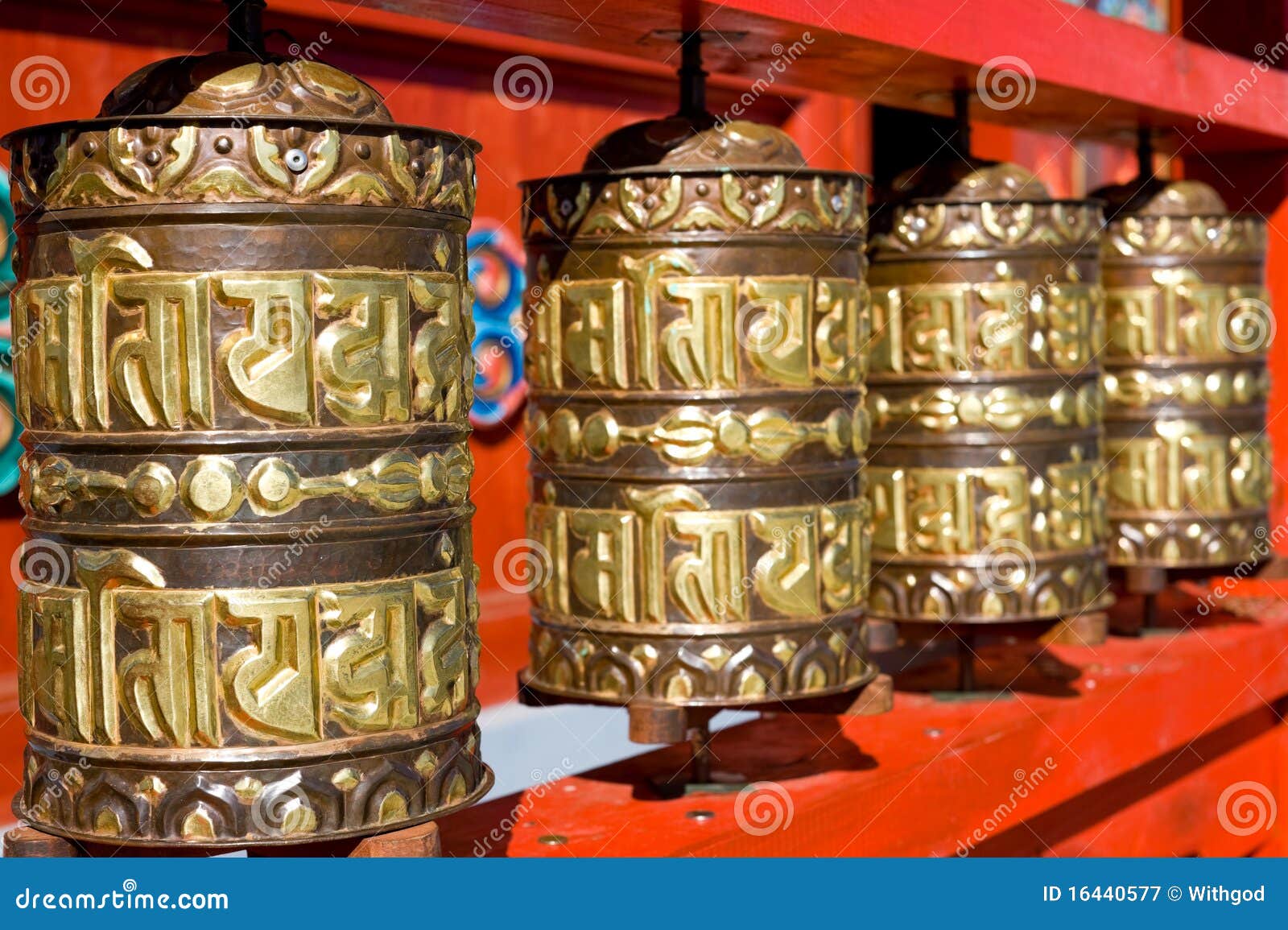 Buddhist praying drums stock image. Image of worship - 16440577