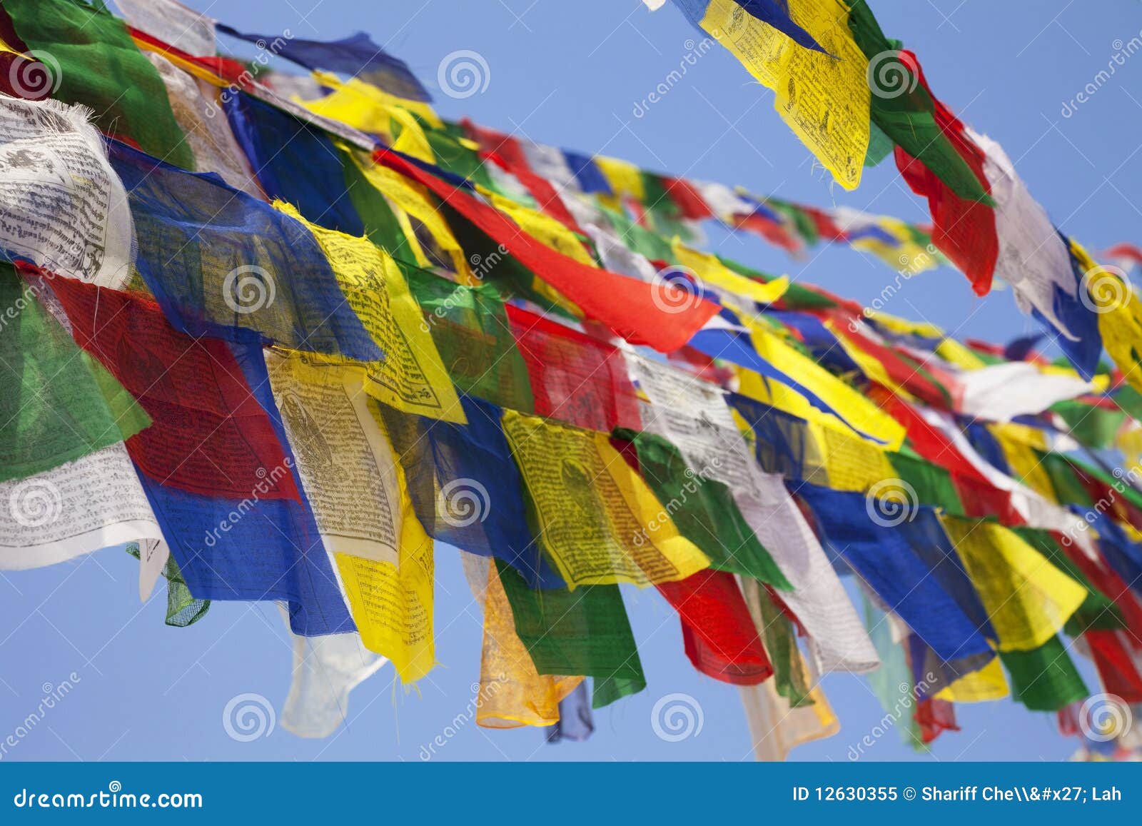 Buddhist Religious Flag at Boudhanath, Nepal Stock Image - Image of ...