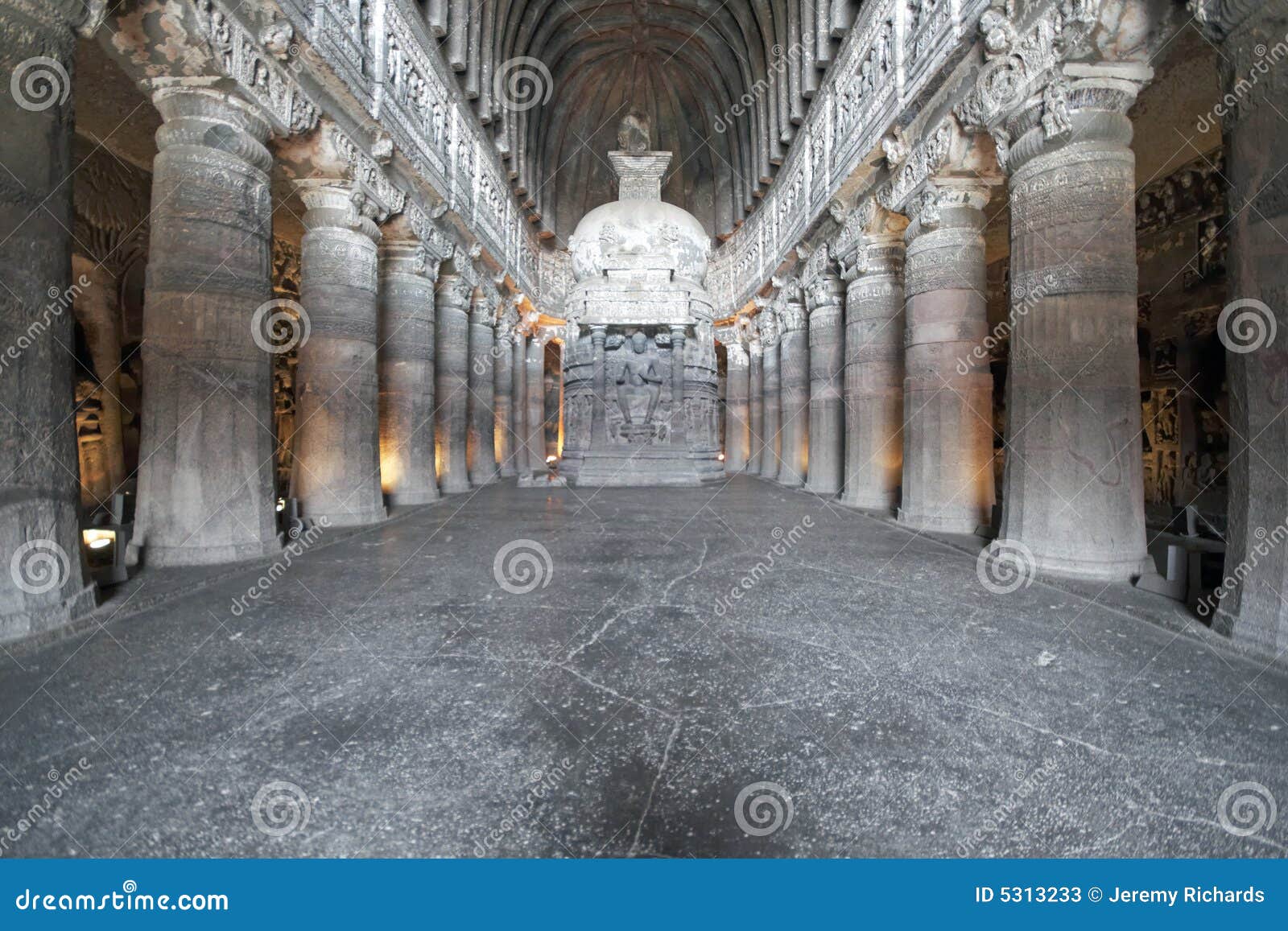 Buddhist Rock temple stock image. Image of hall, india - 5313233
