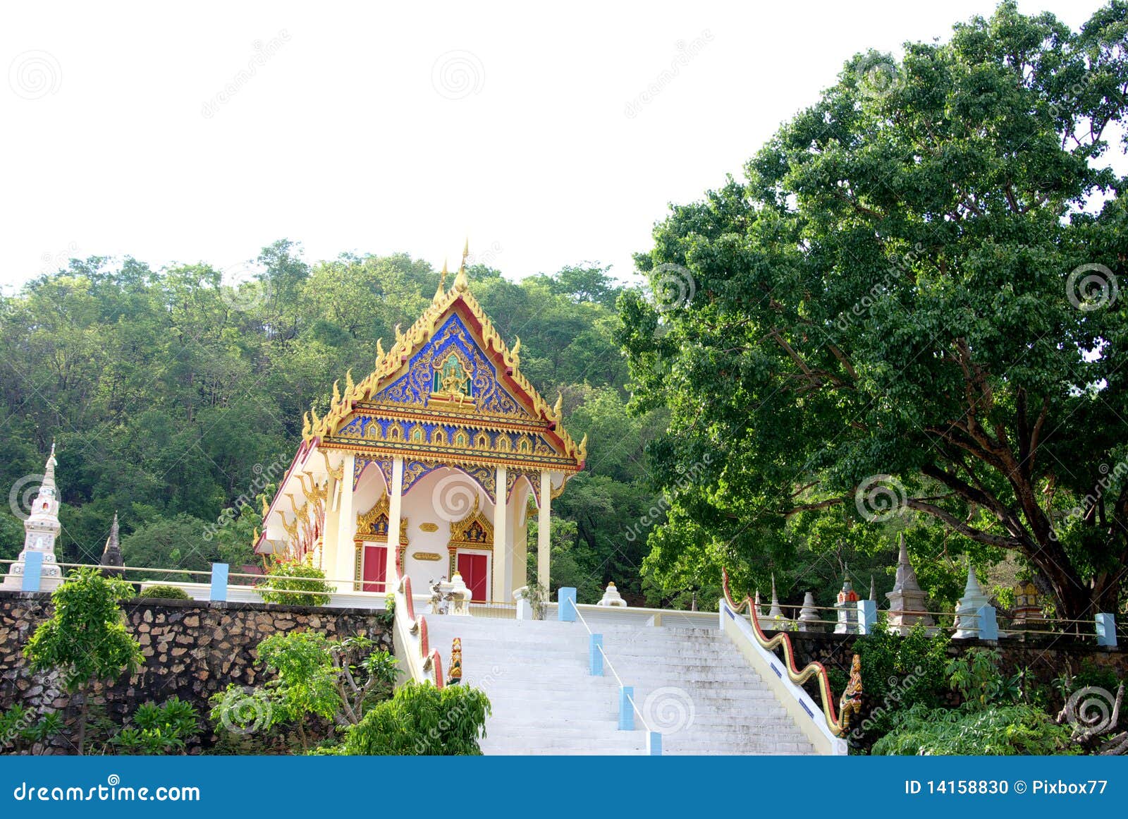 Buddhist s temple on hill. stock photo. Image of fell - 14158830