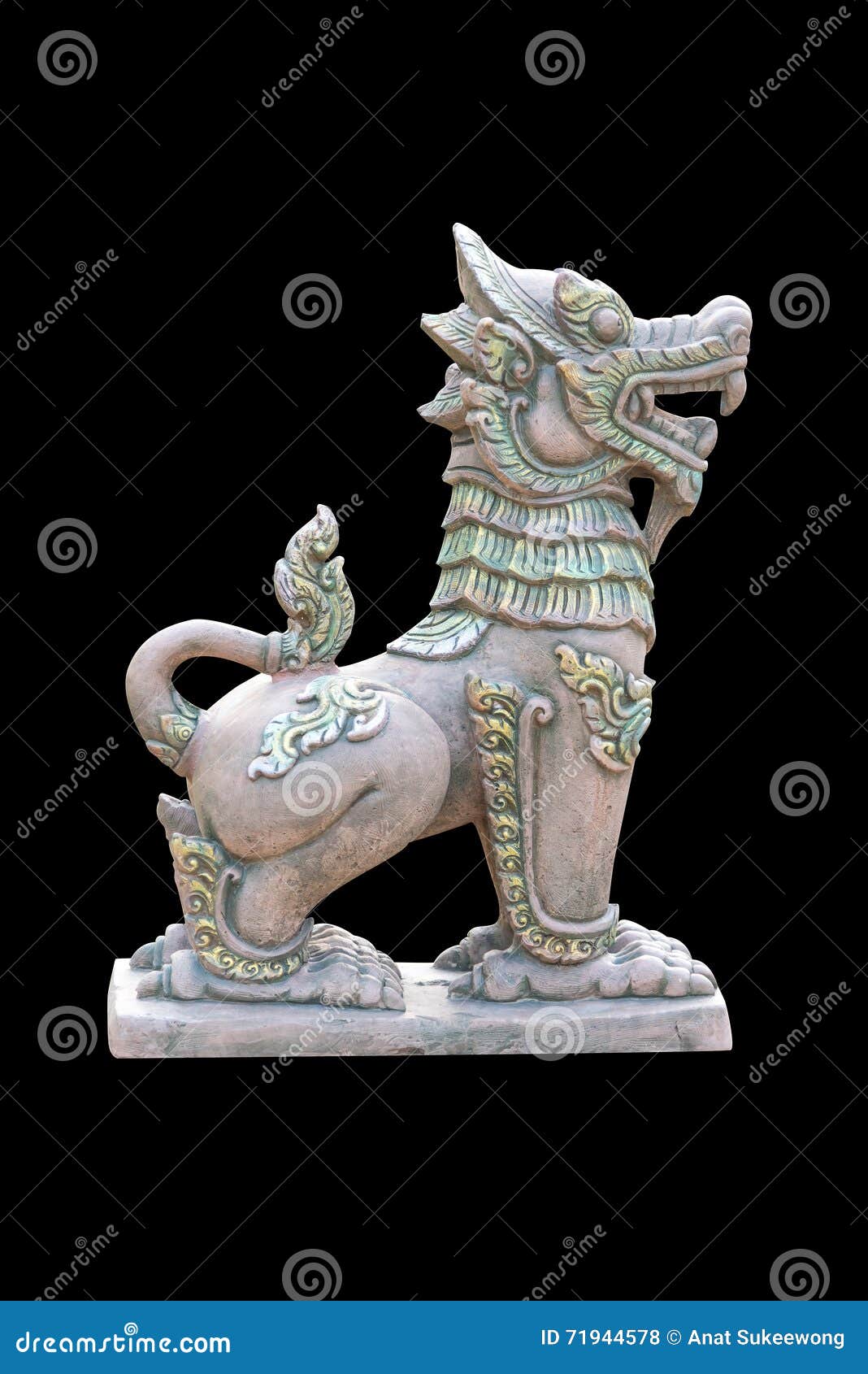 Buddhist Sculpture of Singha Stock Photo - Image of asian, decoration ...