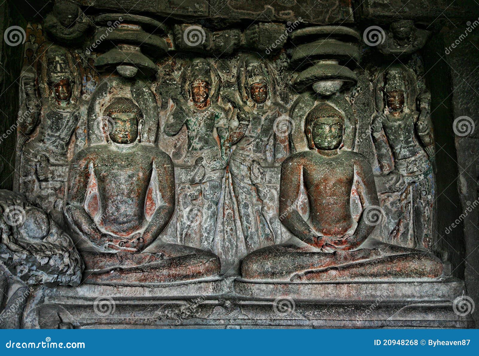 Buddhist Statue in Ellora Caves Stock Photo - Image of maharashtra ...