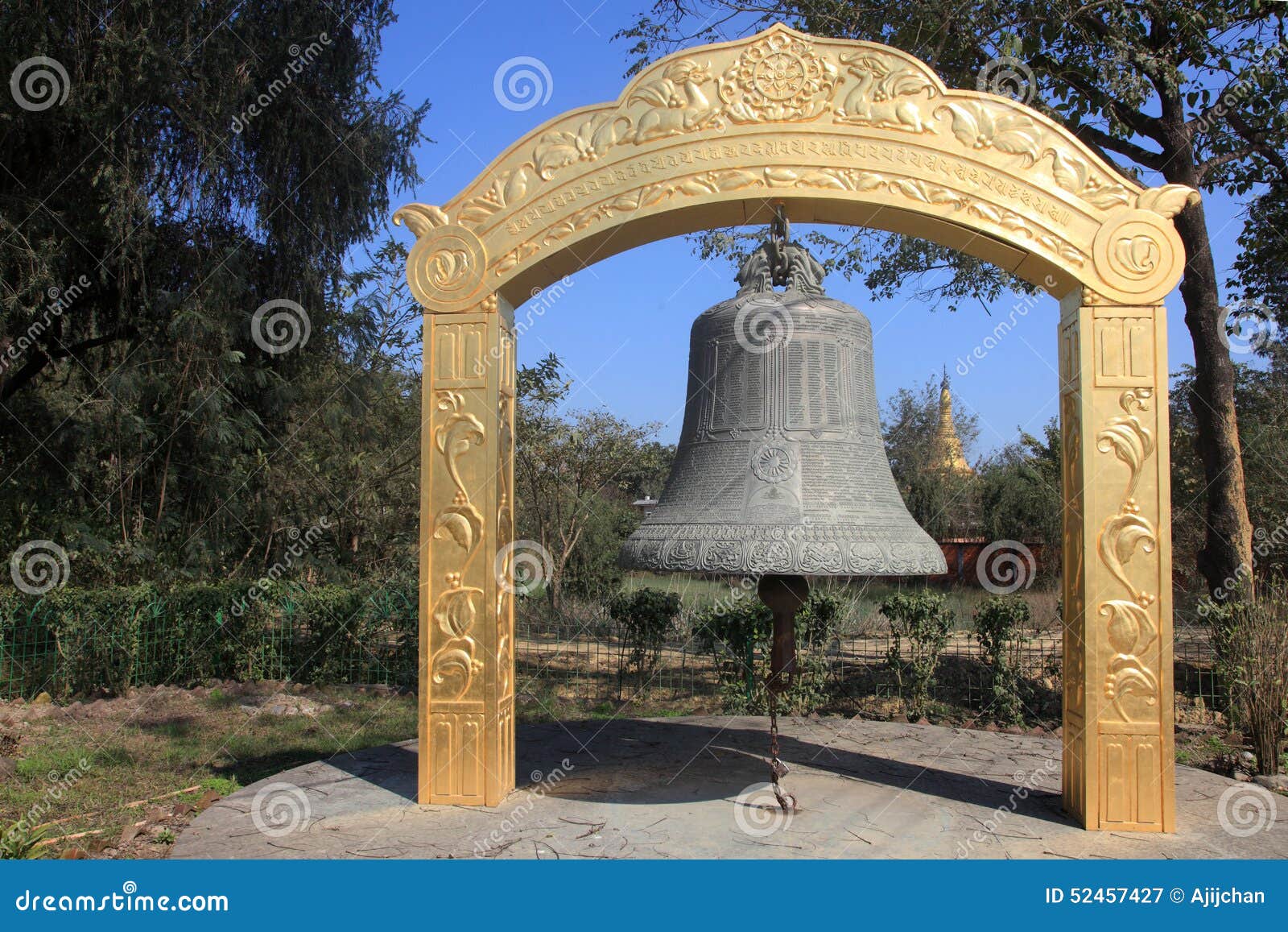 Bell Structure In A Wat Temple Royalty-Free Stock Photography ...