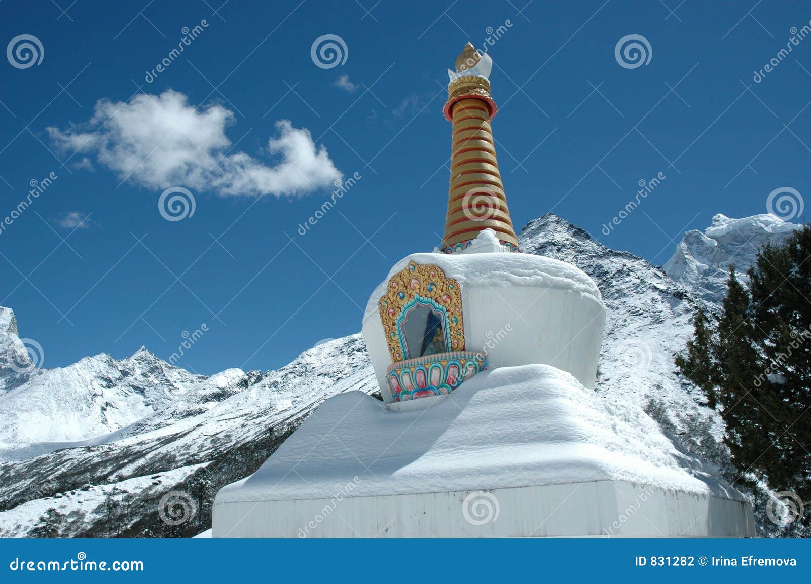 Buddhist Stupa in the Himalaya Stock Photo - Image of mountains, tibet ...